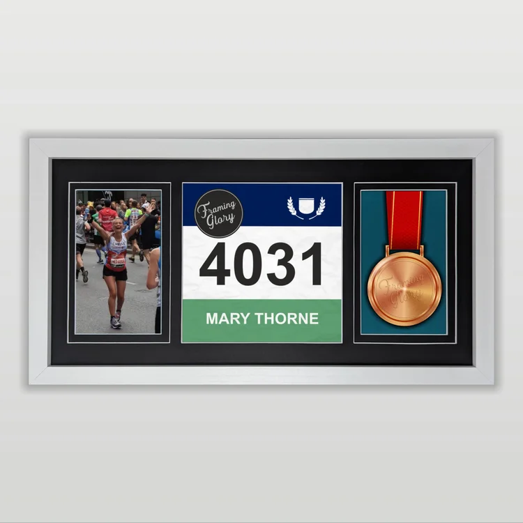 Race Bib & Medal Display Frame - Runner Gifts - Framing Glory - Gifts ...