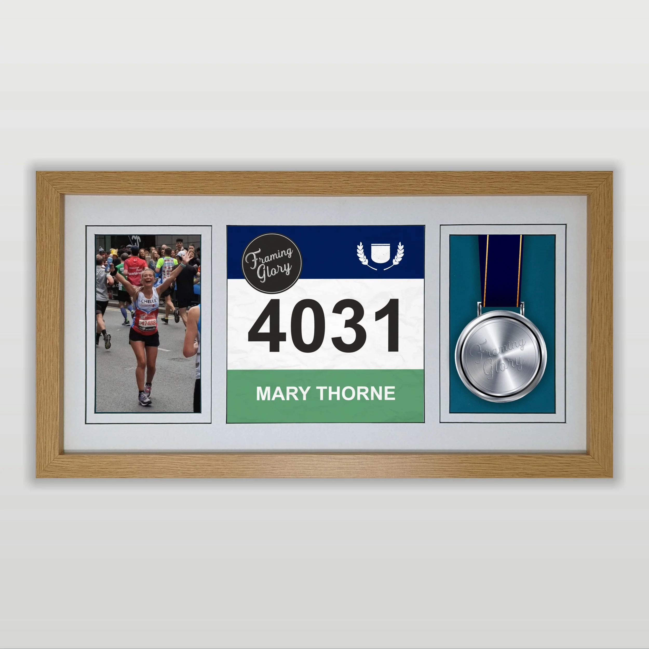 Race Bib & Medal Display Frame - Runner Gifts - Framing Glory - Gifts ...
