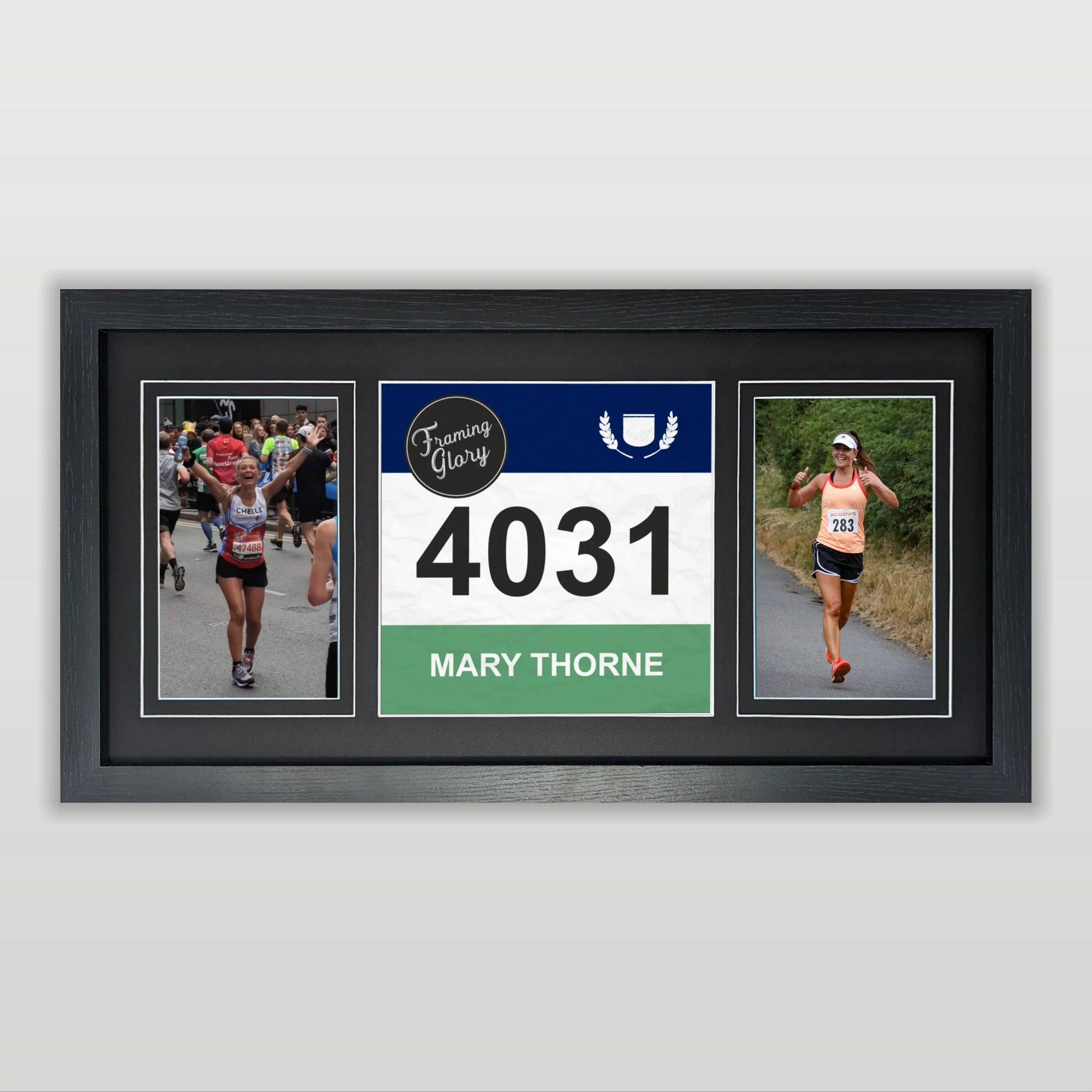Race Bib & Medal Display Frame - Runner Gifts - Framing Glory - Gifts ...