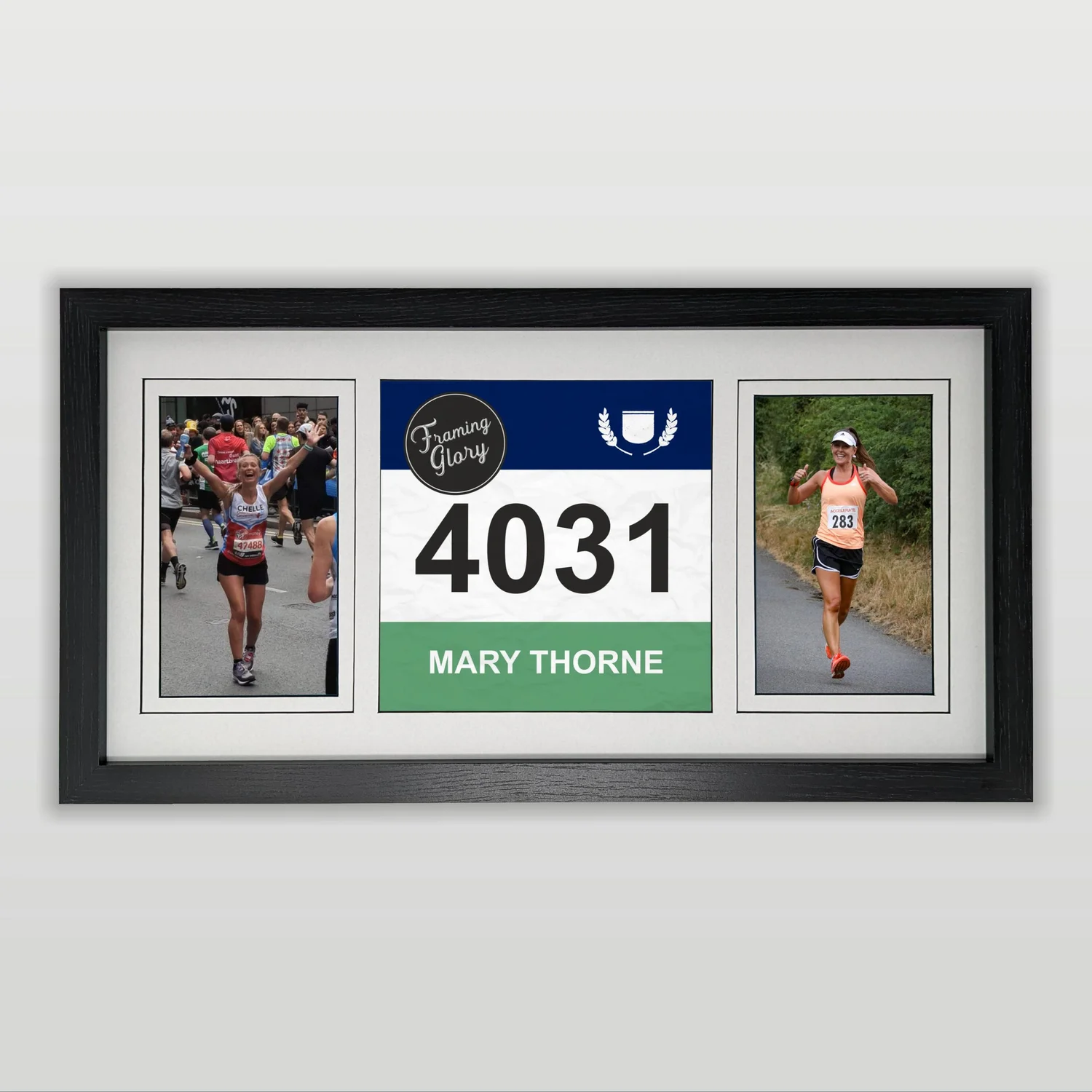 Race Bib, Photo & Medal Display Frame - Runner Gifts - Framing Glory ...