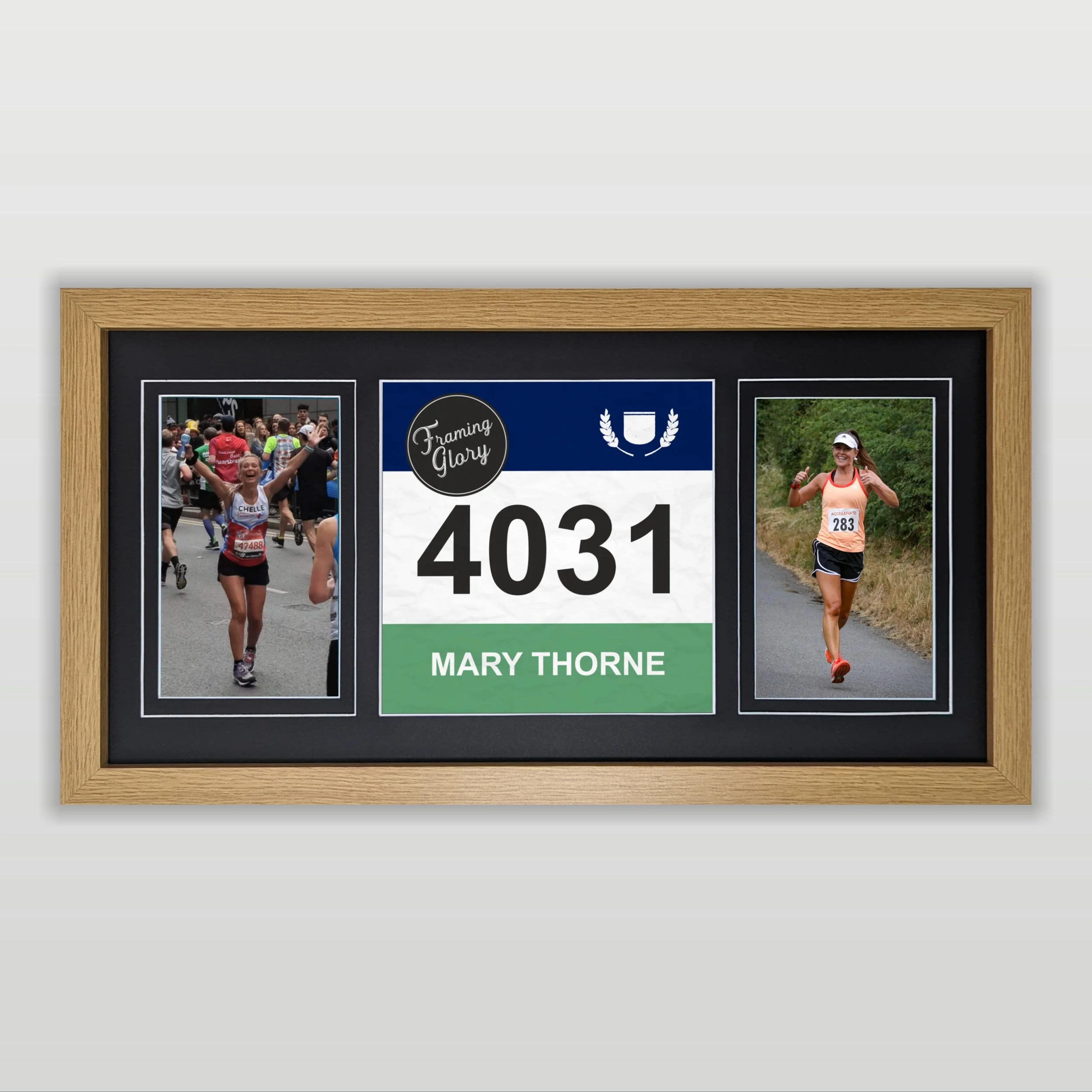 Race Bib, Photo & Medal Display Frame - Runner Gifts - Framing Glory ...
