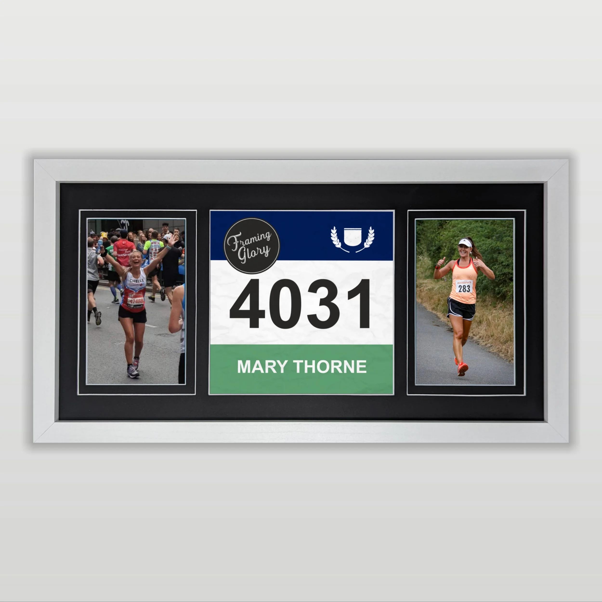 Race Bib & Photo Display Frame - Runner Gifts - Framing Glory - Gifts ...