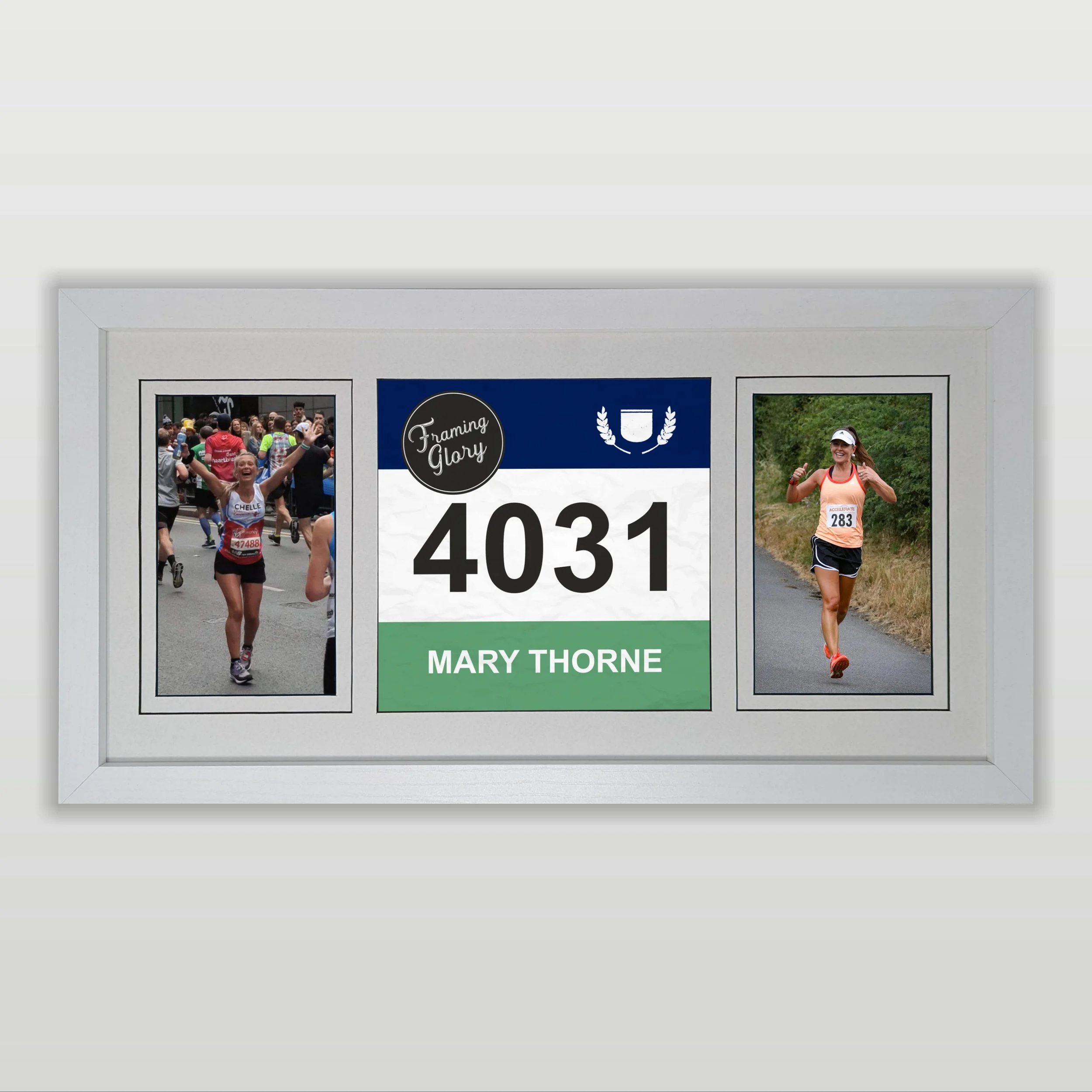 Race Bib & Medal Display Frame - Runner Gifts - Framing Glory - Gifts ...