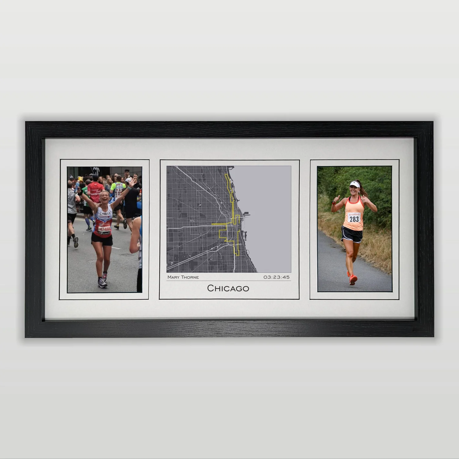 Chicago - Marathon - Map, Photo & Medal Display Frame - Marathon Gifts ...