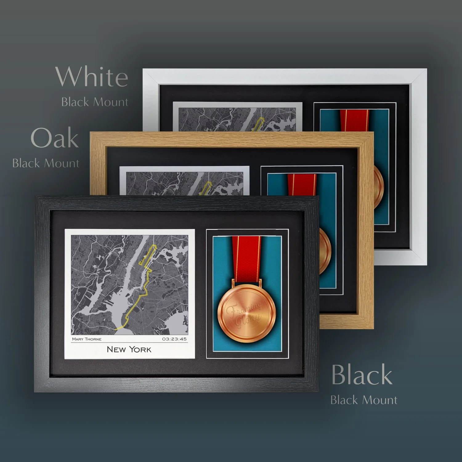 Los Angeles - Marathon - Map & Photo Display Frame - Marathon Gifts ...