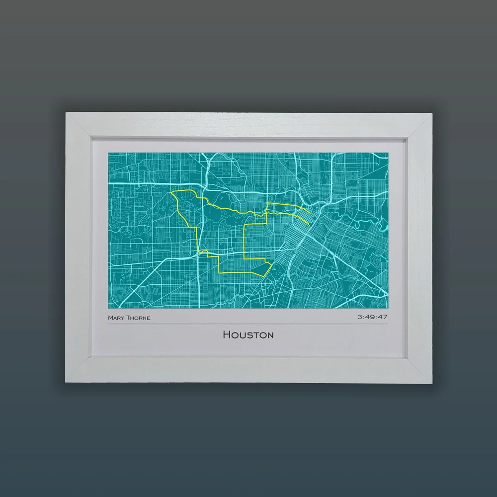 Houston - Marathon - Map & Medal Display Frame - Marathon Gifts ...