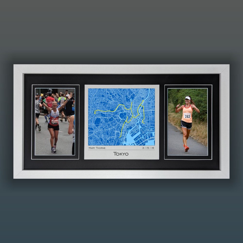Tokyo - Marathon - Map, Photo & Medal Display Frame - Marathon Gifts ...