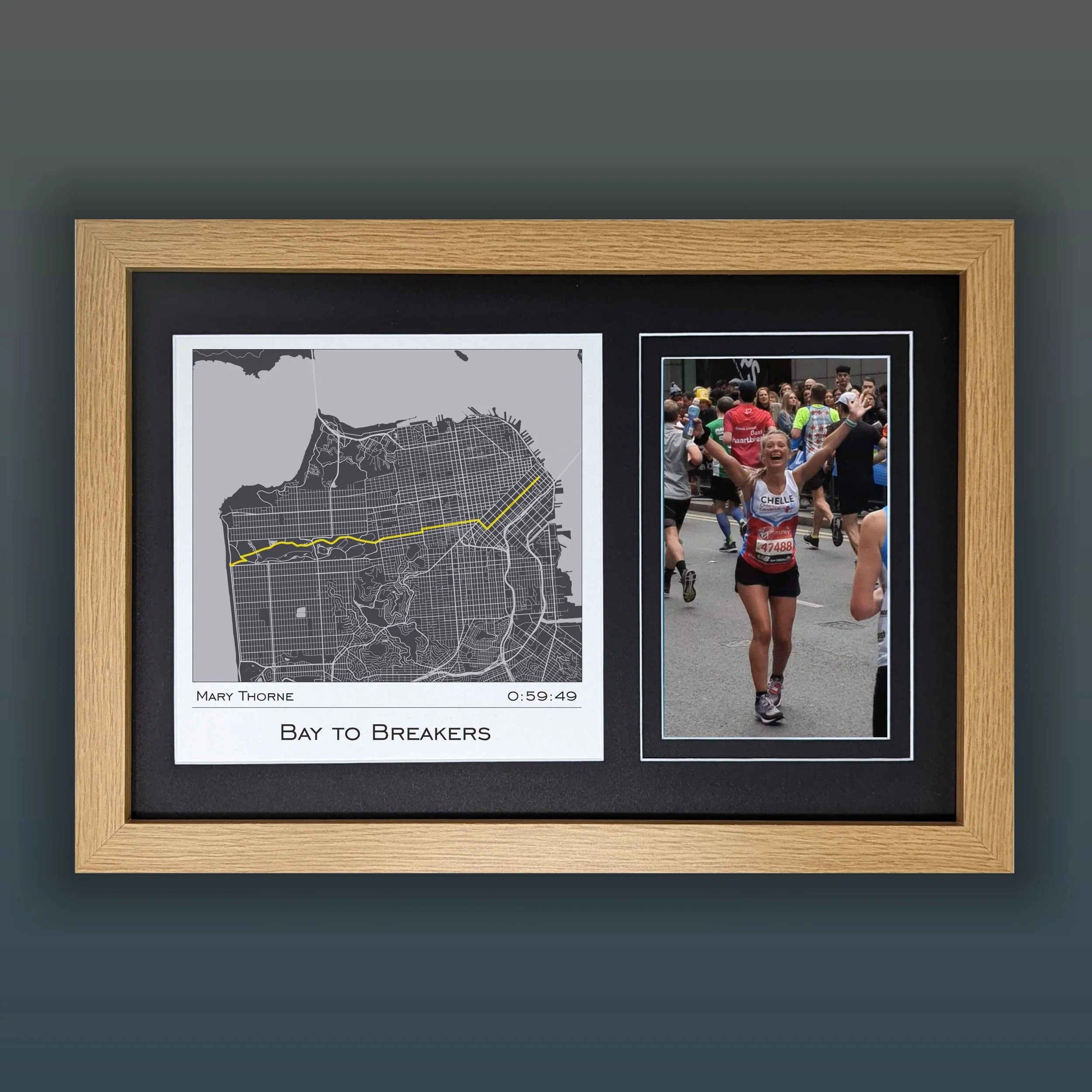 Bay to Breakers - Map, Photo & Medal Display Frame - Marathon Gifts ...