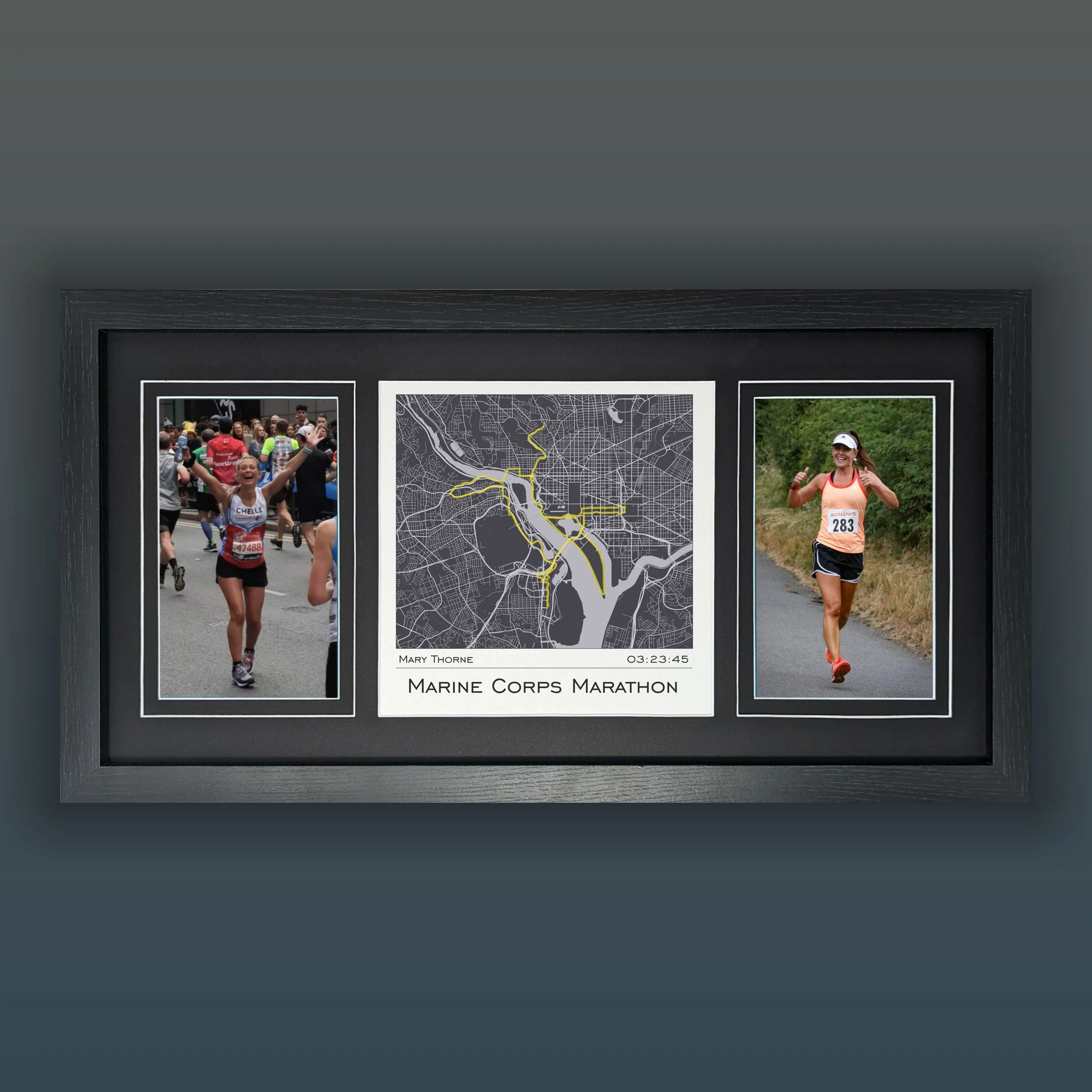 Mcm Marine Corps Marathon Map Medal Display Frame Marathon
