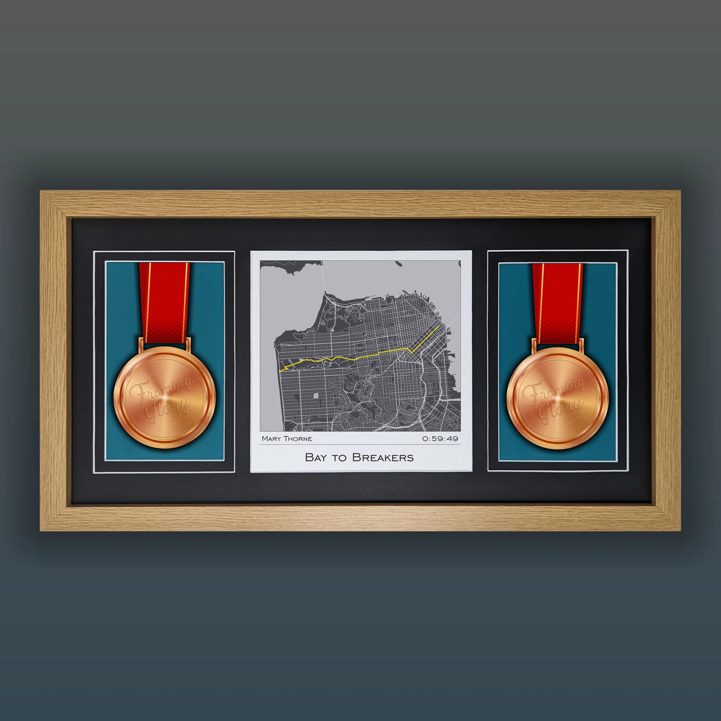 Bay to Breakers - Map & Photo Display Frame - Marathon Gifts - Framing ...