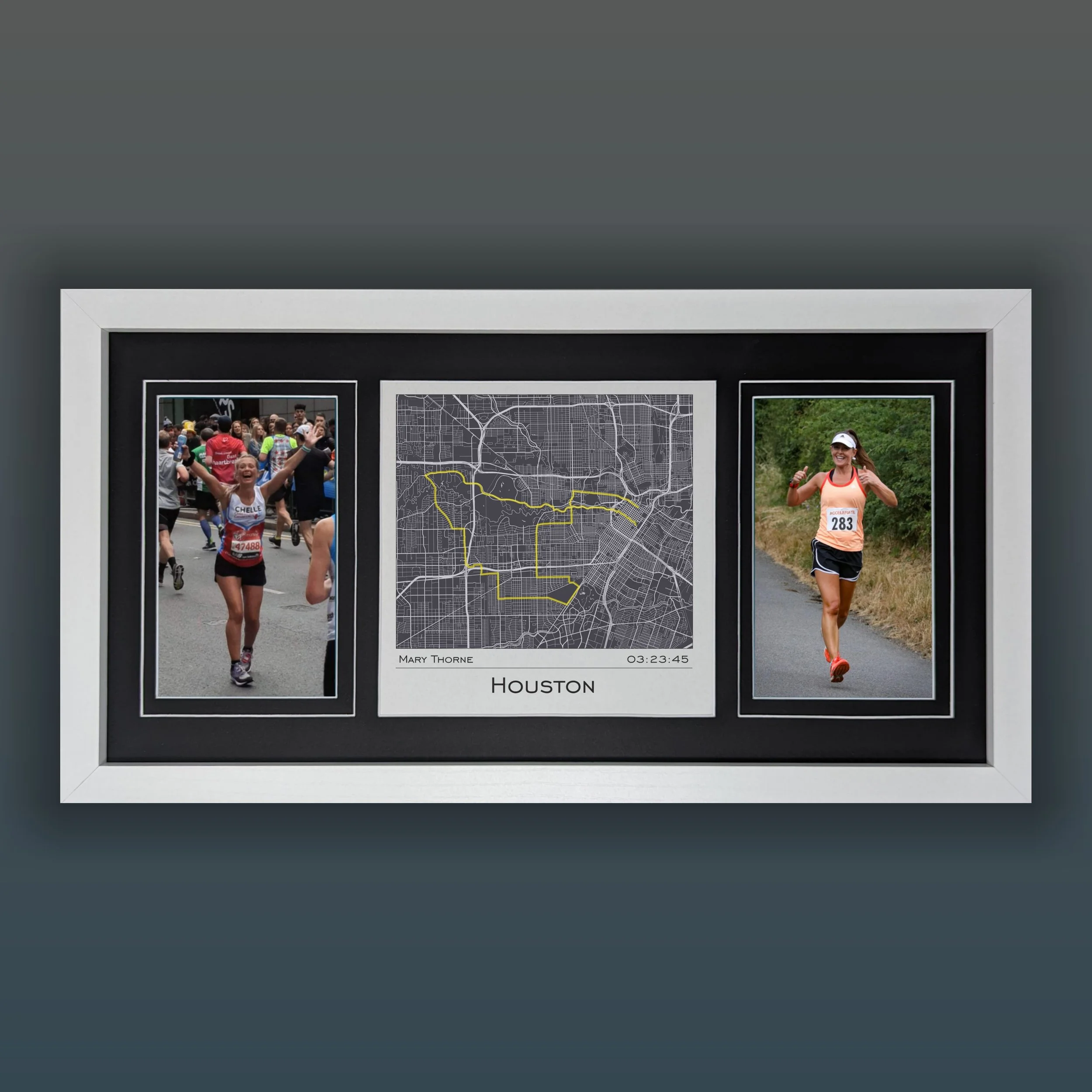 Houston - Marathon - Map, Photo & Medal Display Frame - Marathon Gifts ...