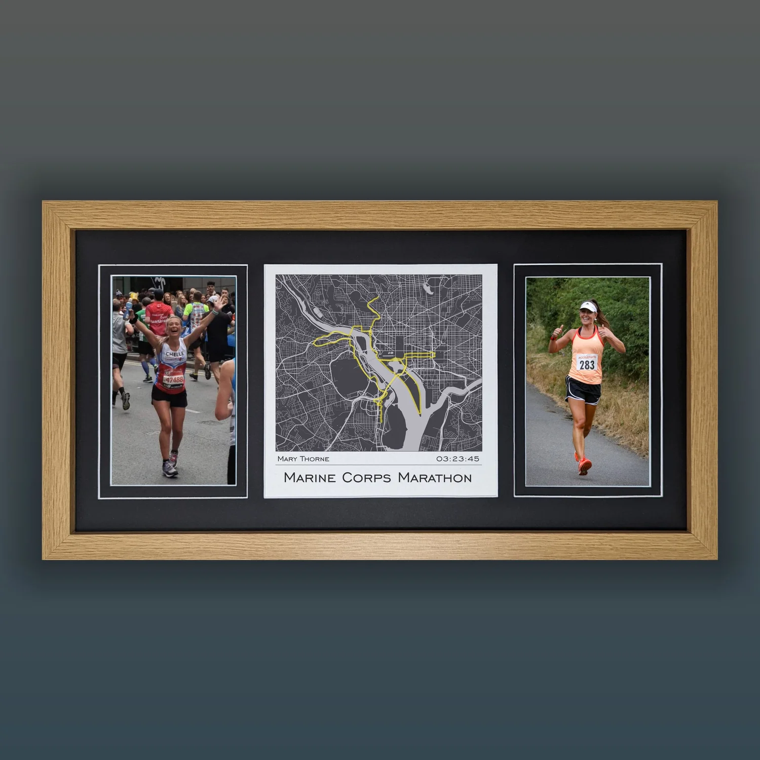 MCM Marine Corps - Marathon - Map & Double Medal Display Frame ...