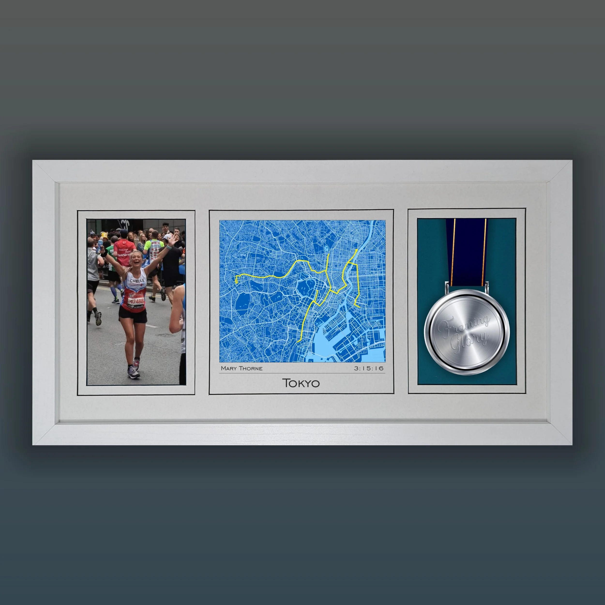 Tokyo - Marathon - Map & Photo Display Frame - Marathon Gifts - Framing ...