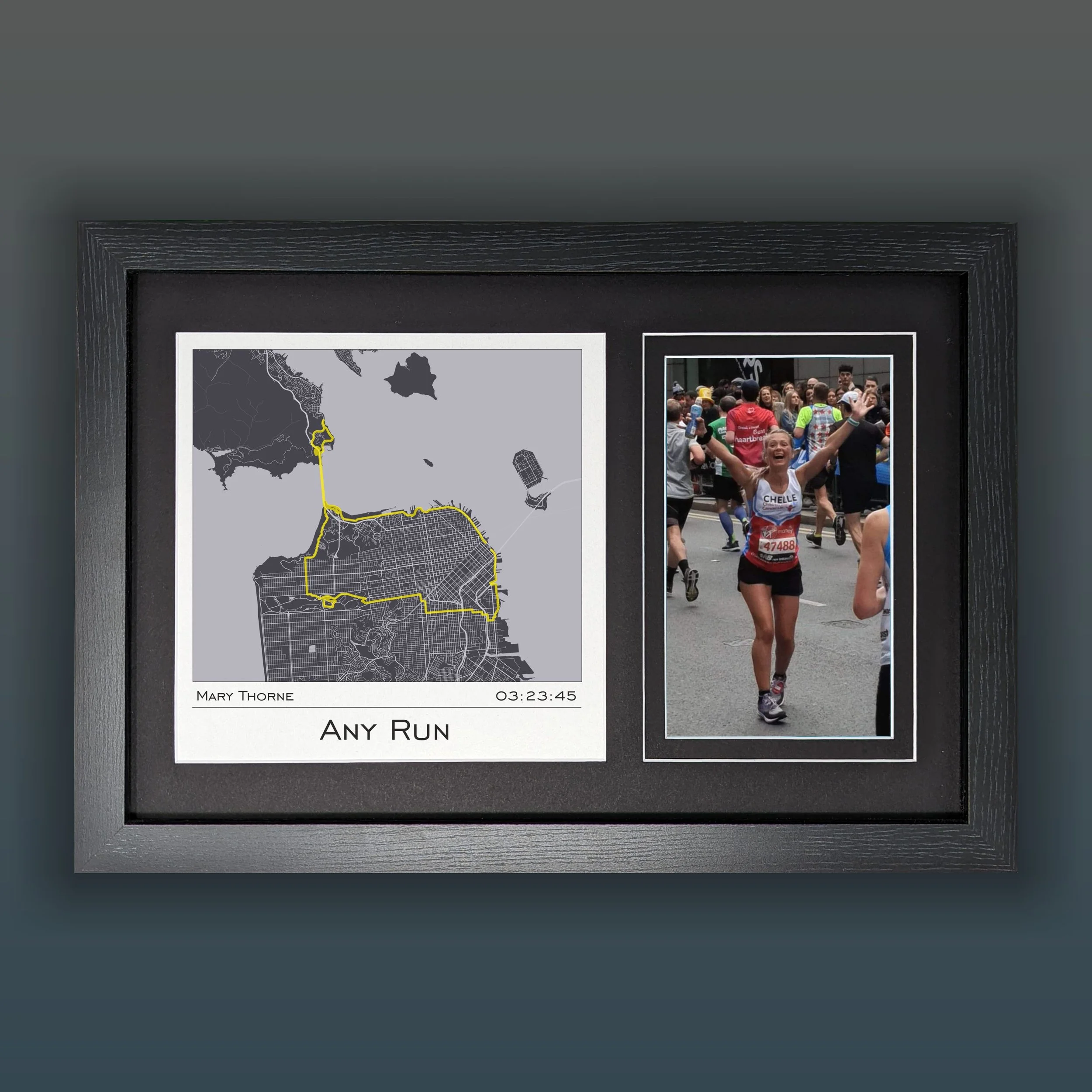 Race Bib, Photo & Medal Display Frame - Runner Gifts - Framing Glory ...