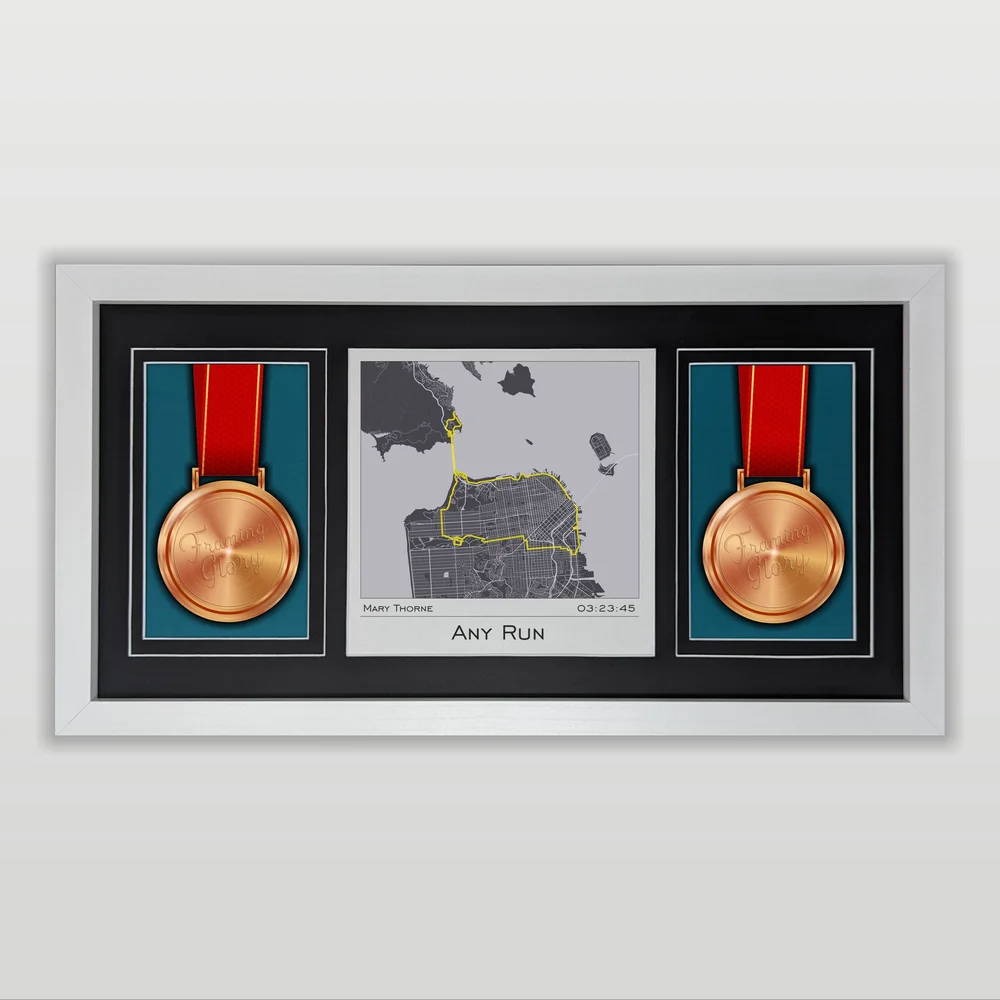 2 x Map & Medal Display Frame - Offer - Runner Gifts - Framing Glory ...