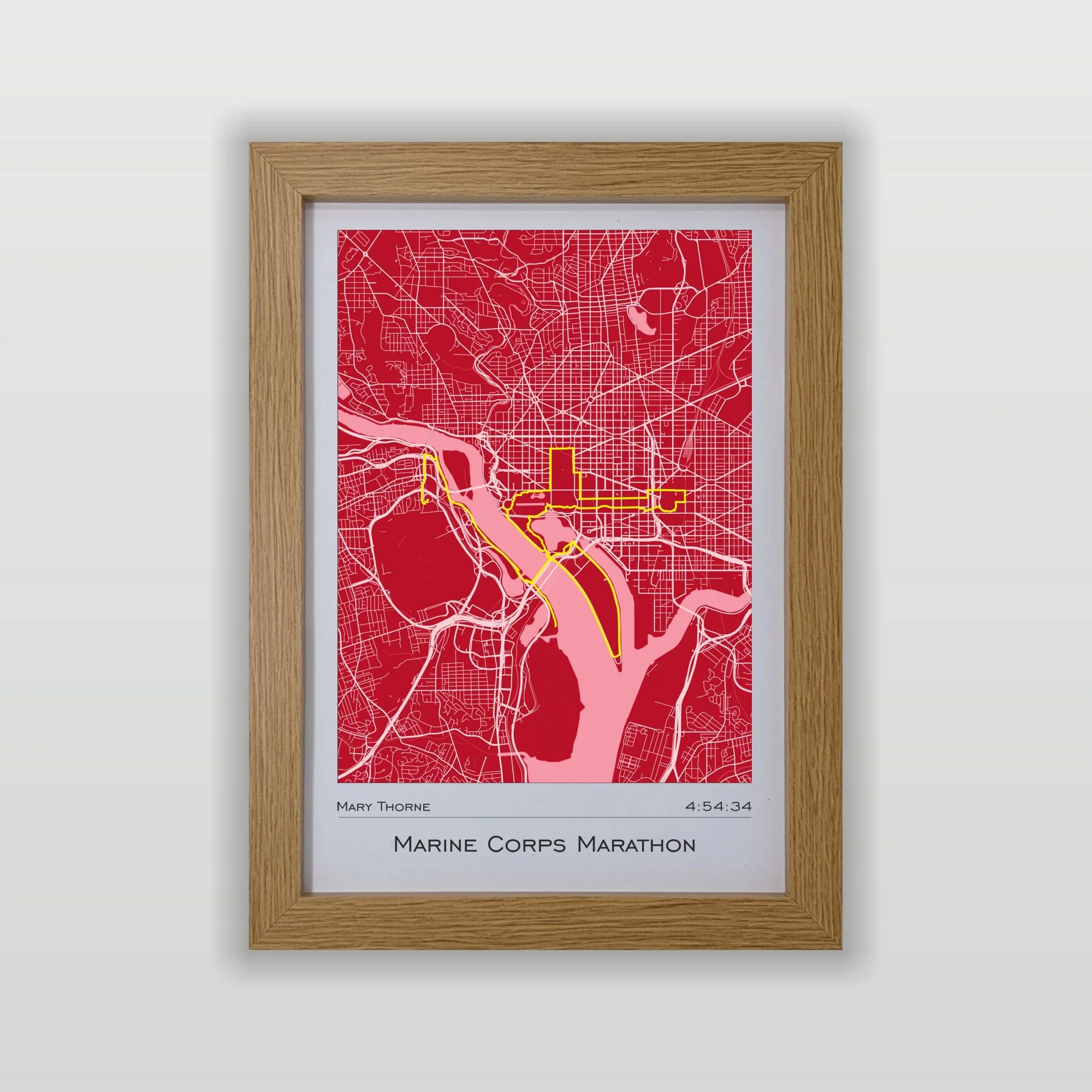 MCM Marine Corps - Marathon - Map & Double Medal Display Frame ...