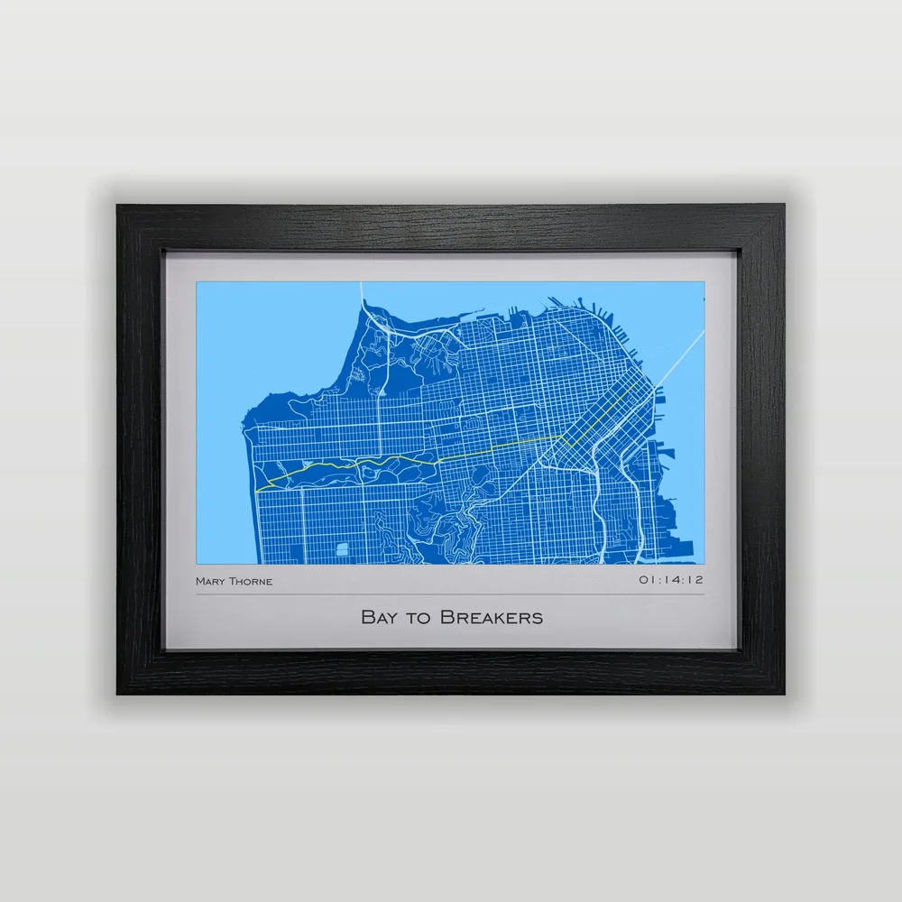 Bay to Breakers - Map & Photo Display Frame - Marathon Gifts - Framing ...