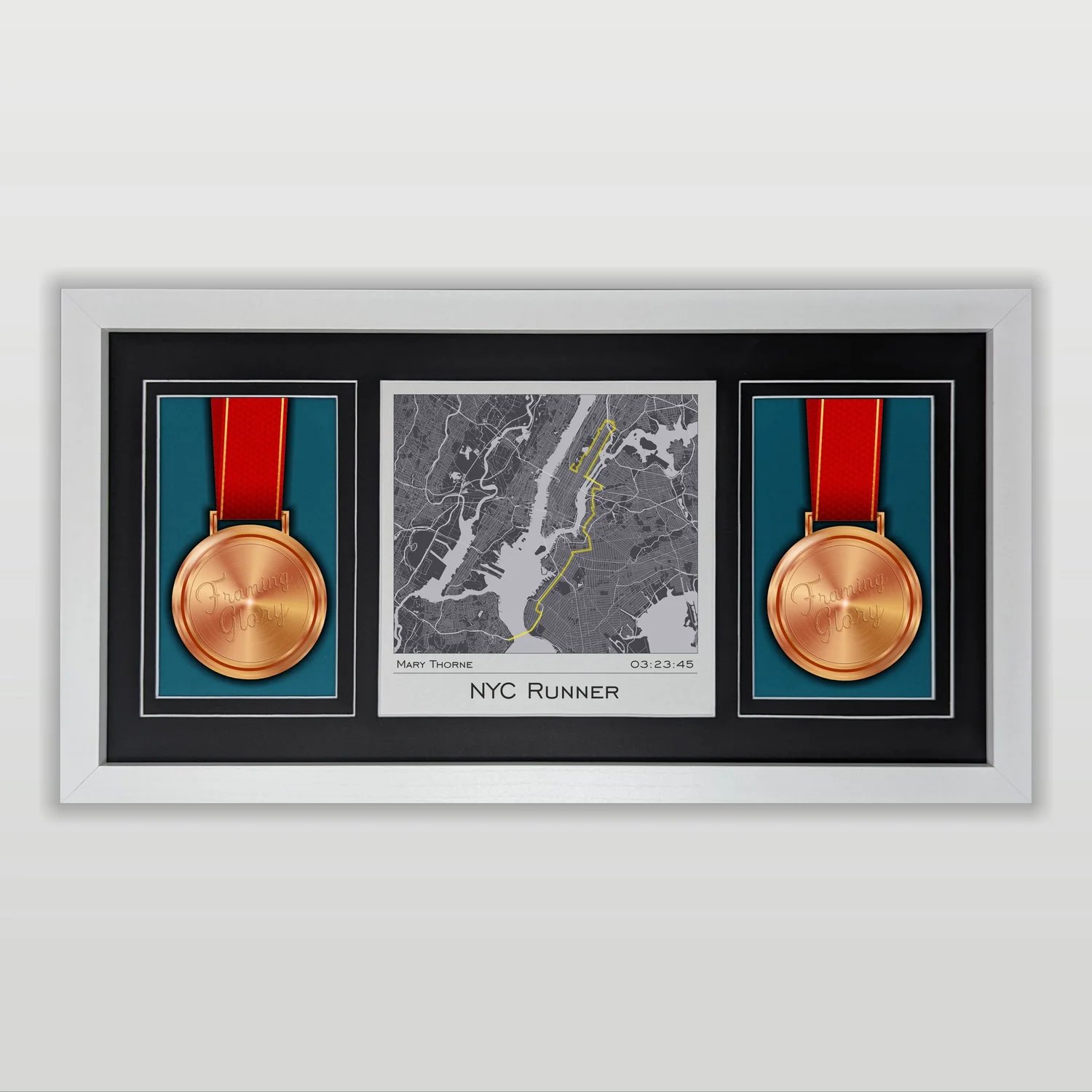 New York - Marathon - Map & Medal Display Frame - Marathon Gifts ...