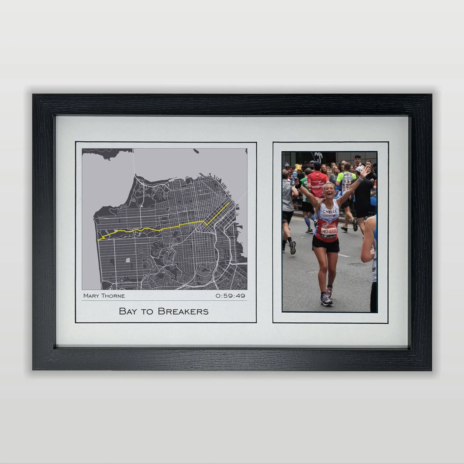 Bay to Breakers - Map, Photo & Medal Display Frame - Marathon Gifts ...