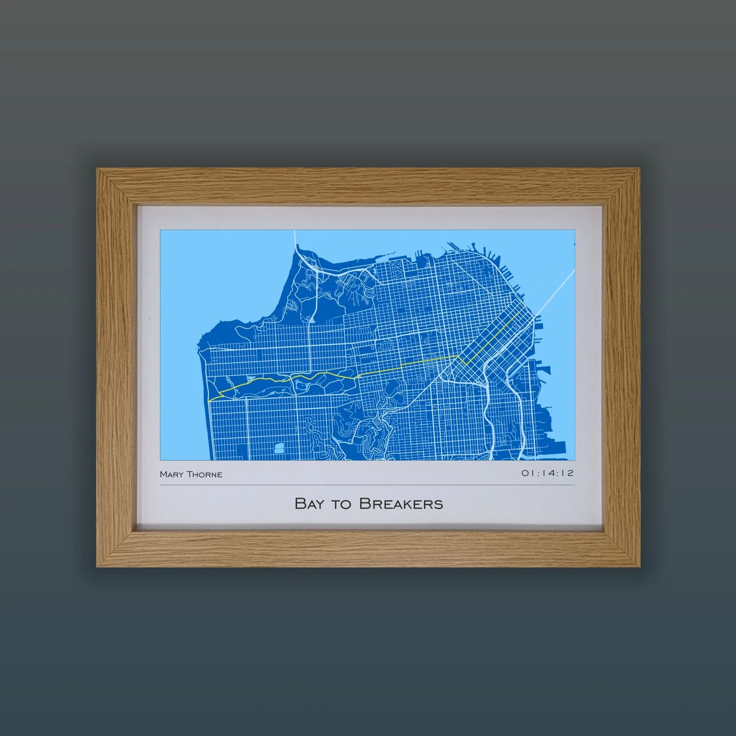 Bay to Breakers - Map & Photo Display Frame - Marathon Gifts - Framing ...
