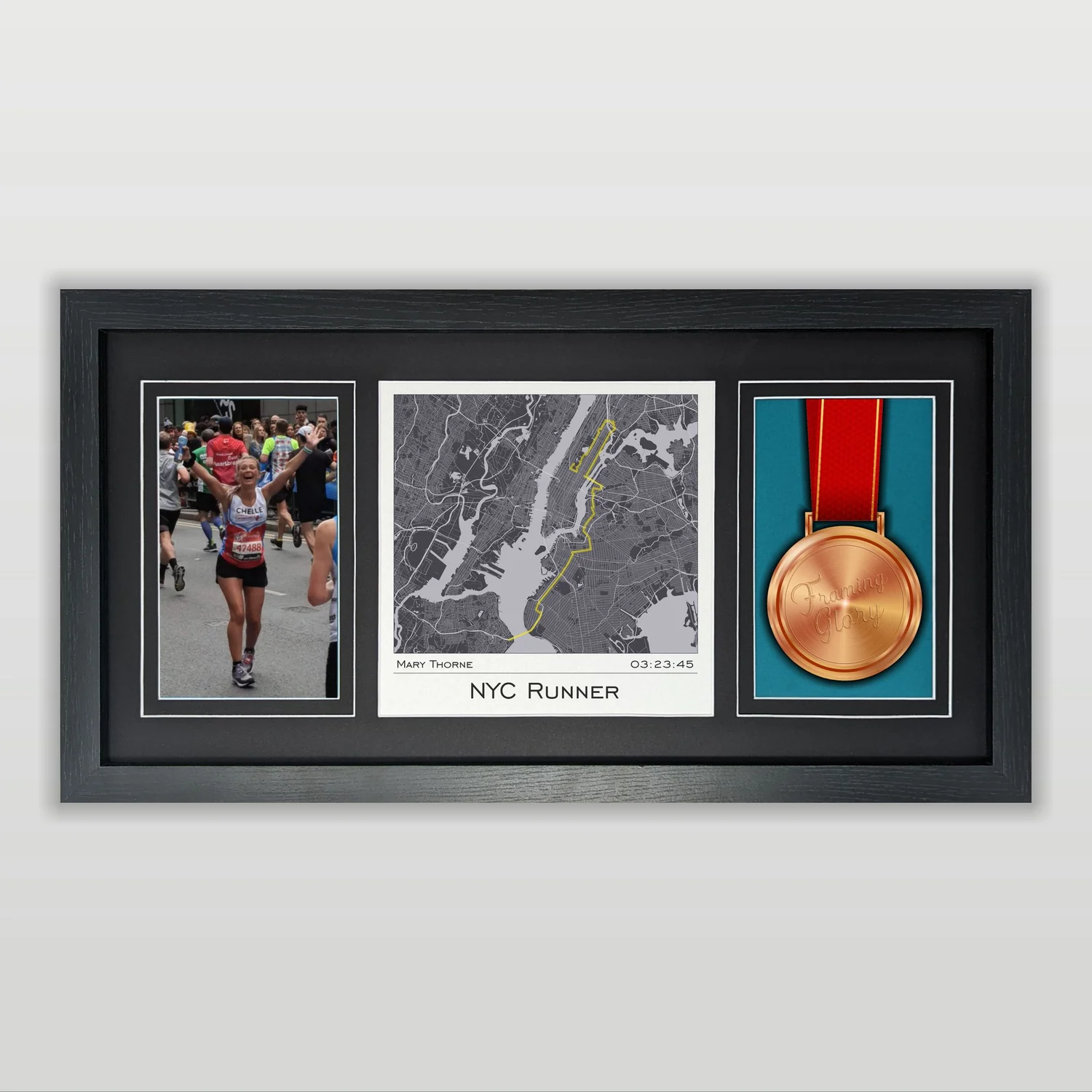 New York - Marathon - Map & Medal Display Frame - Marathon Gifts ...