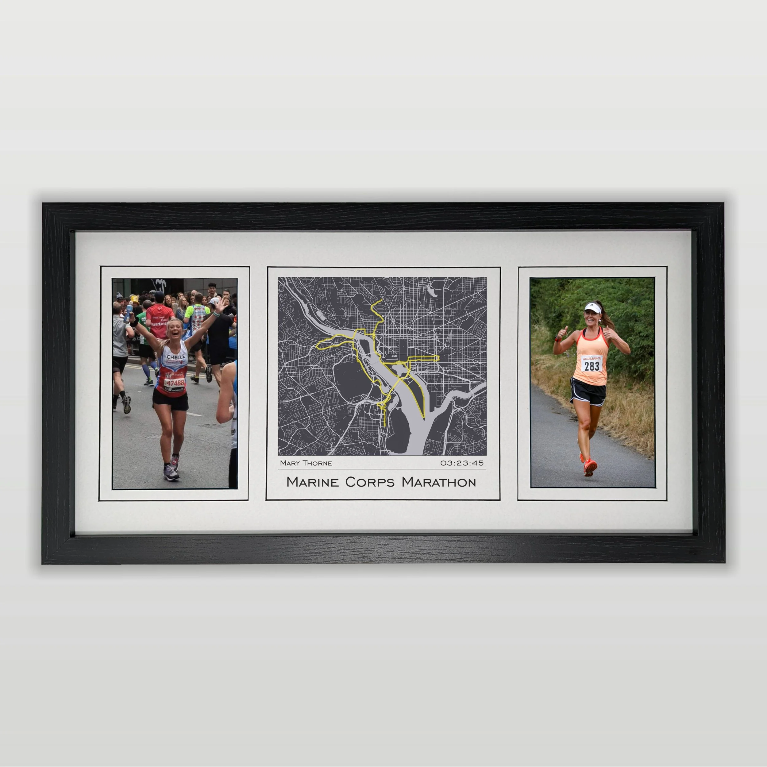 MCM Marine Corps - Marathon - Map & Double Medal Display Frame ...