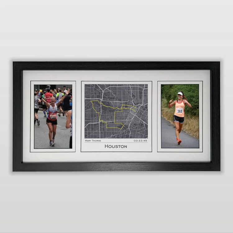 Houston - Marathon - Map, Photo & Medal Display Frame - Marathon Gifts ...