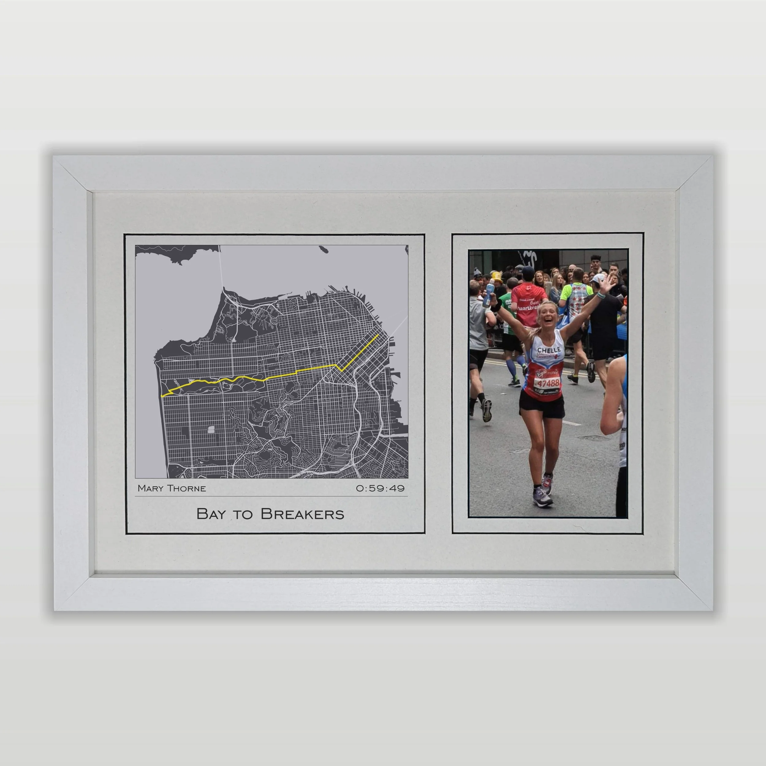 Bay to Breakers - Map & Medal Display Frame - Marathon Gifts - Framing ...