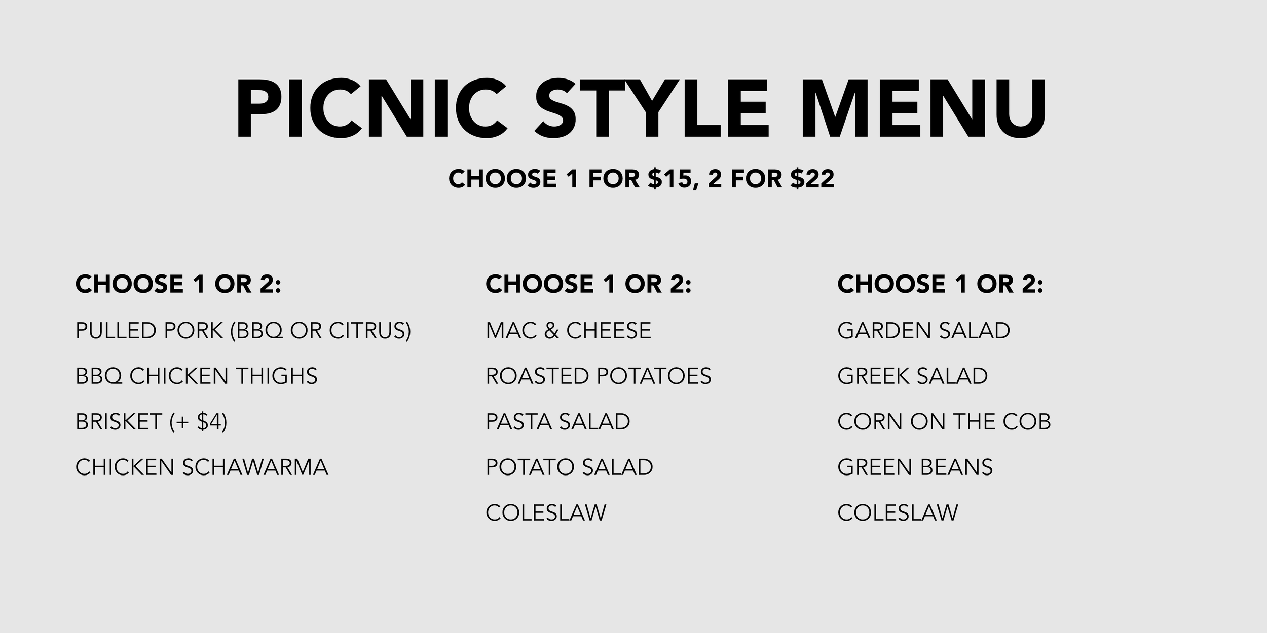Menu 1 — Above & Beyond Catering and Kitchen