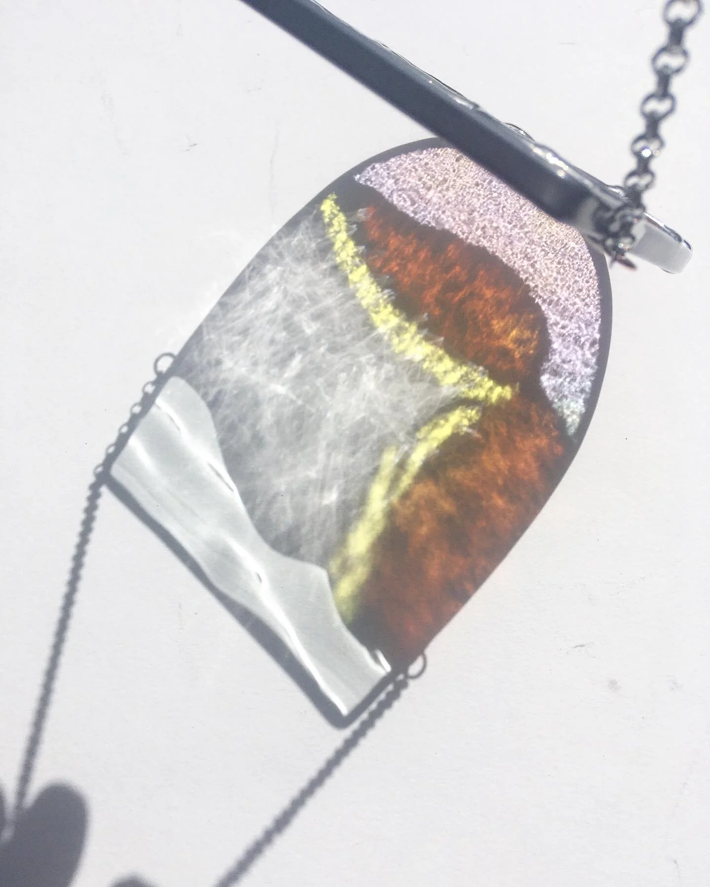 Moon Phases - Hand painted stained glass panel — Heart of (stained) glass