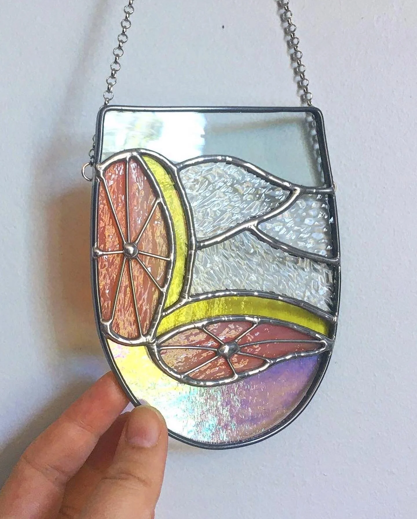 Moon Phases - Hand painted stained glass panel — Heart of (stained) glass