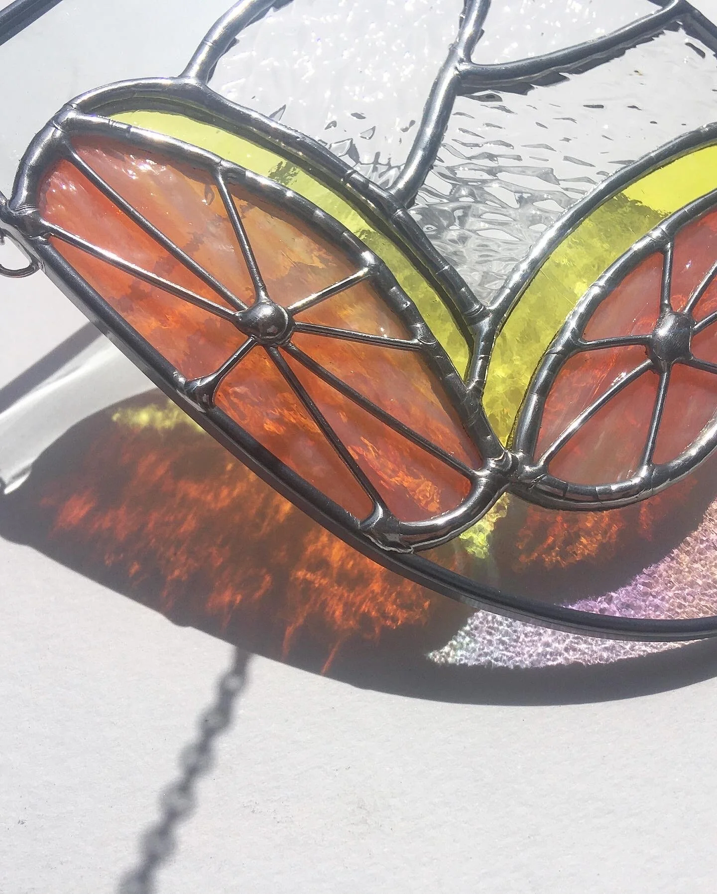 Moon Phases - Hand painted stained glass panel — Heart of (stained) glass