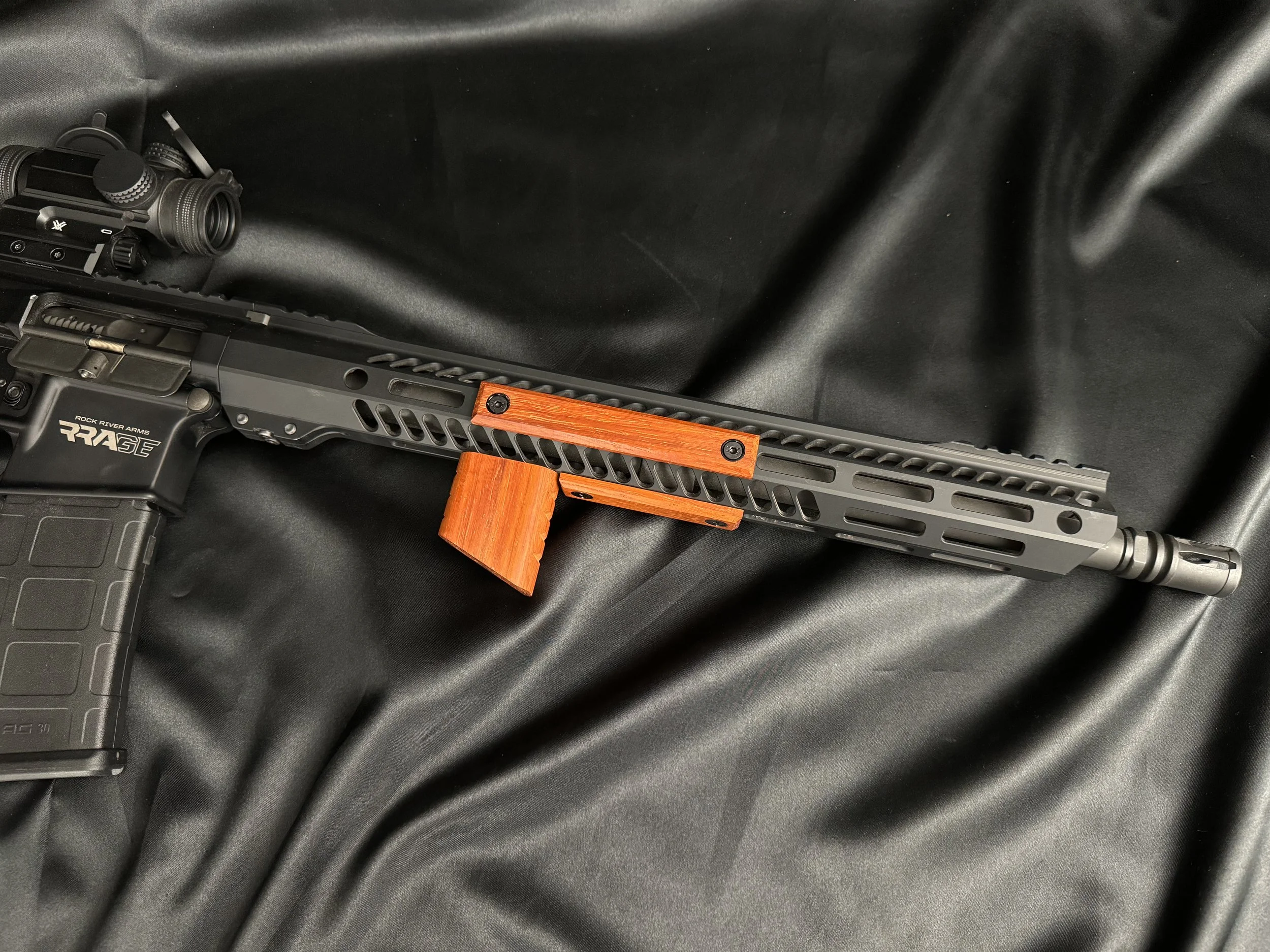 Padauk Chopped Stick — RAILWOODS M-Lok Rail Covers and Wood AR15 Furniture