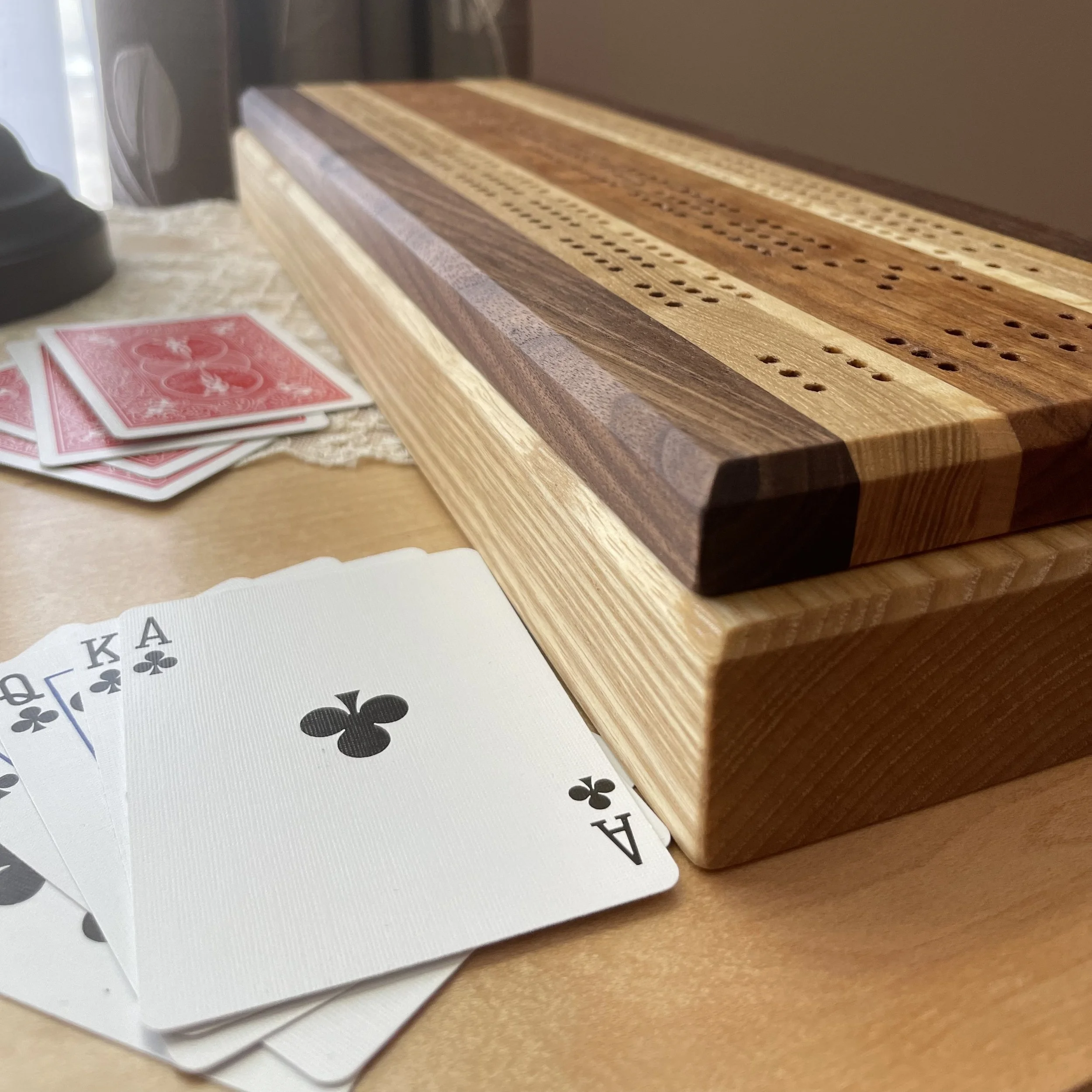 Live Edge Walnut Cribbage Board — Mercer and Sons Woodcrafts