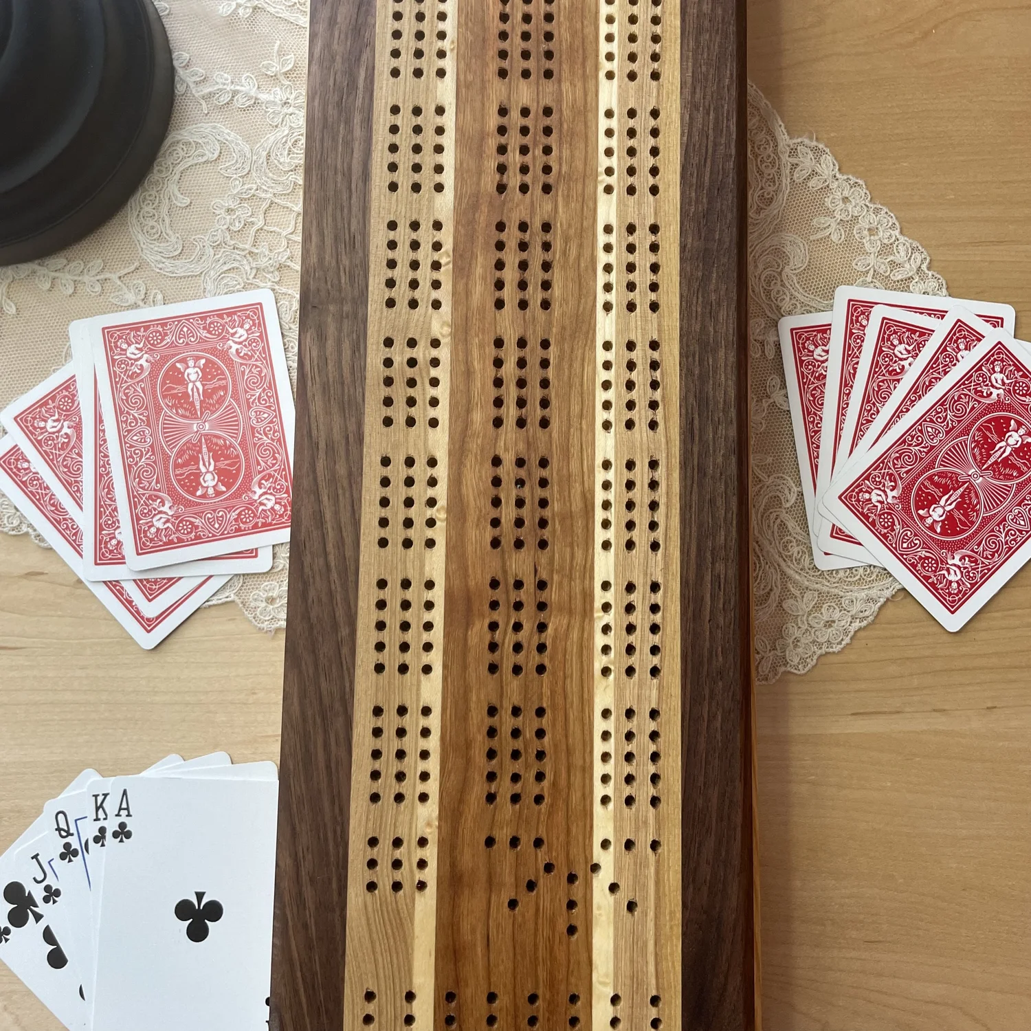 Live Edge Walnut Cribbage Board — Mercer and Sons Woodcrafts