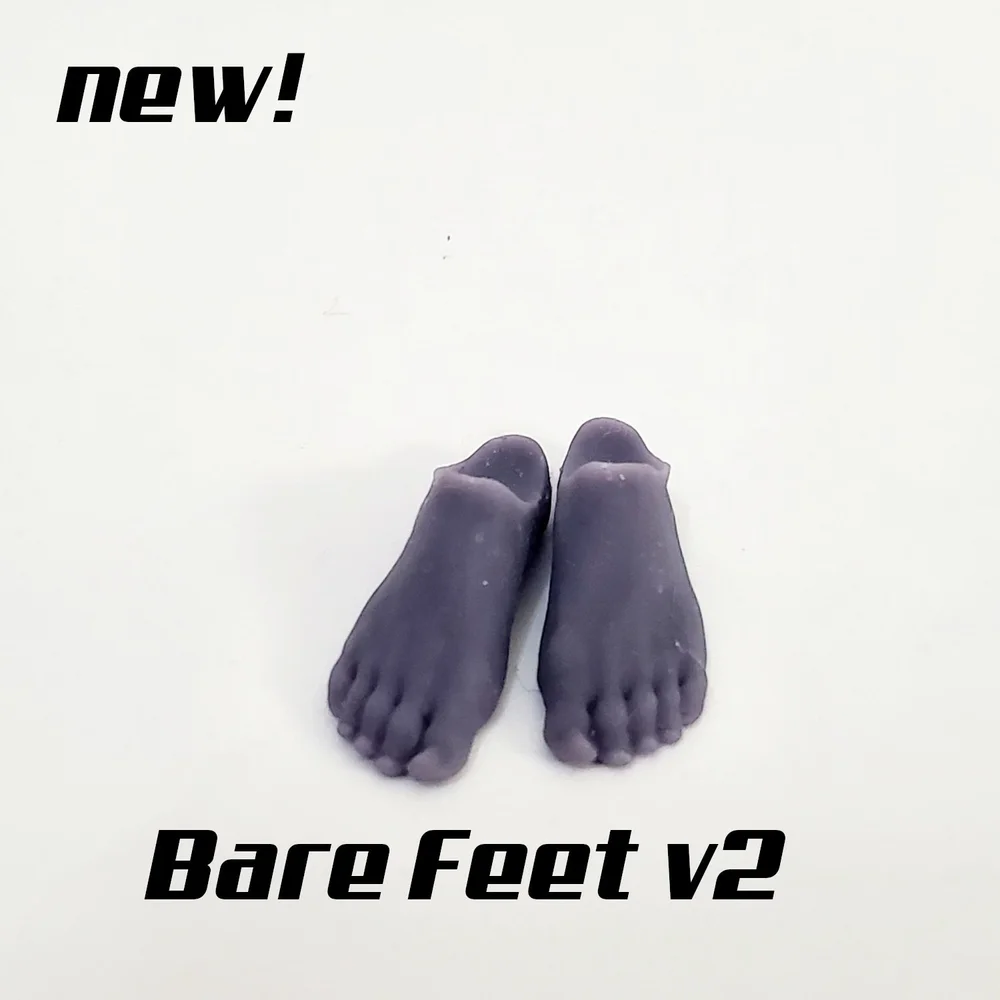 Feet - Bare Feet -1/12 Scale Custom 3D Printed Action Figure Accessory ...