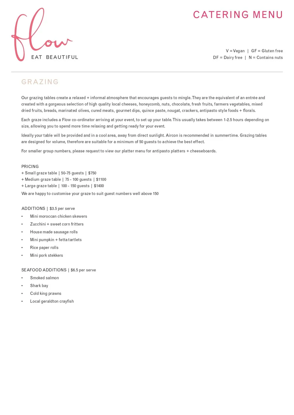 Catering — Flow Cafe Geraldton