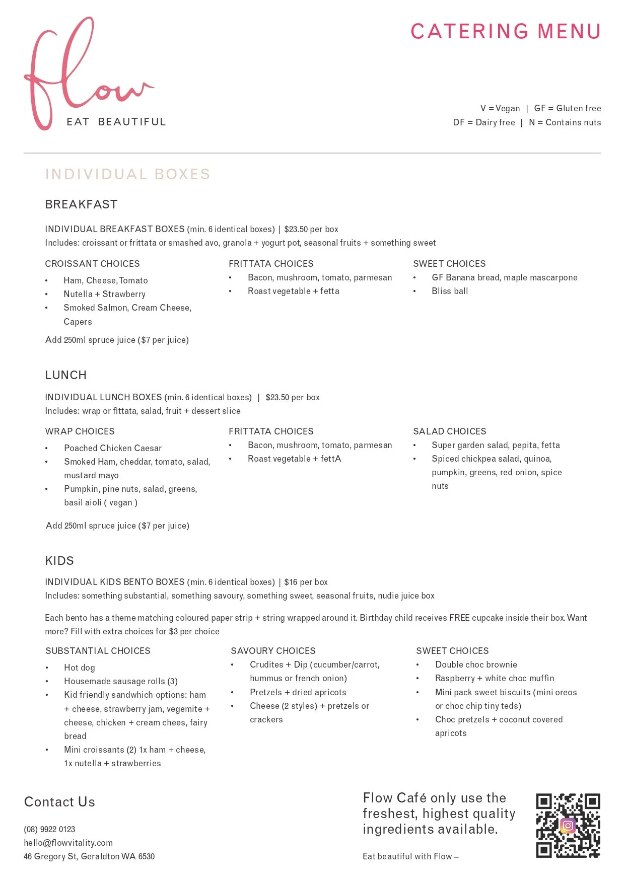 Catering — Flow Cafe Geraldton