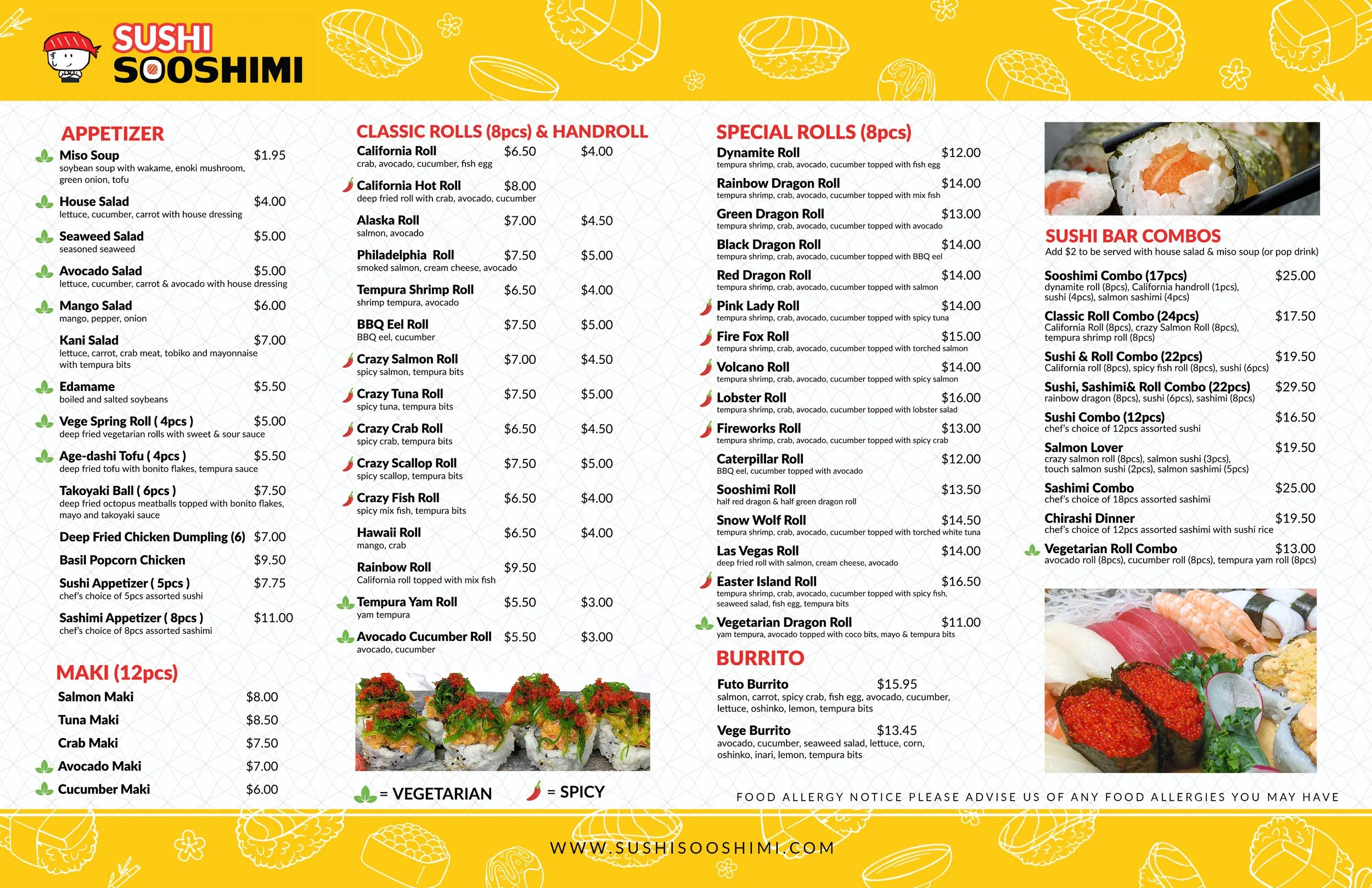 WHOLE MENU — Sushi Sooshimi