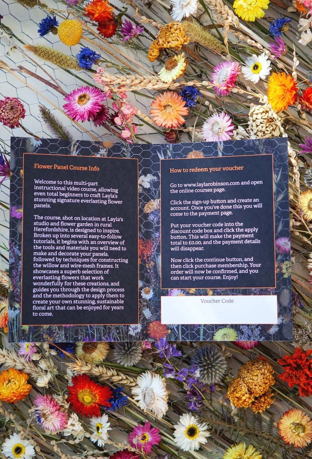 Sun & Flowers everlasting flower panel — Layla Robinson