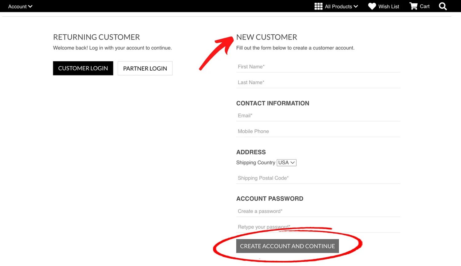 Creating a Customer Account — PomPortal