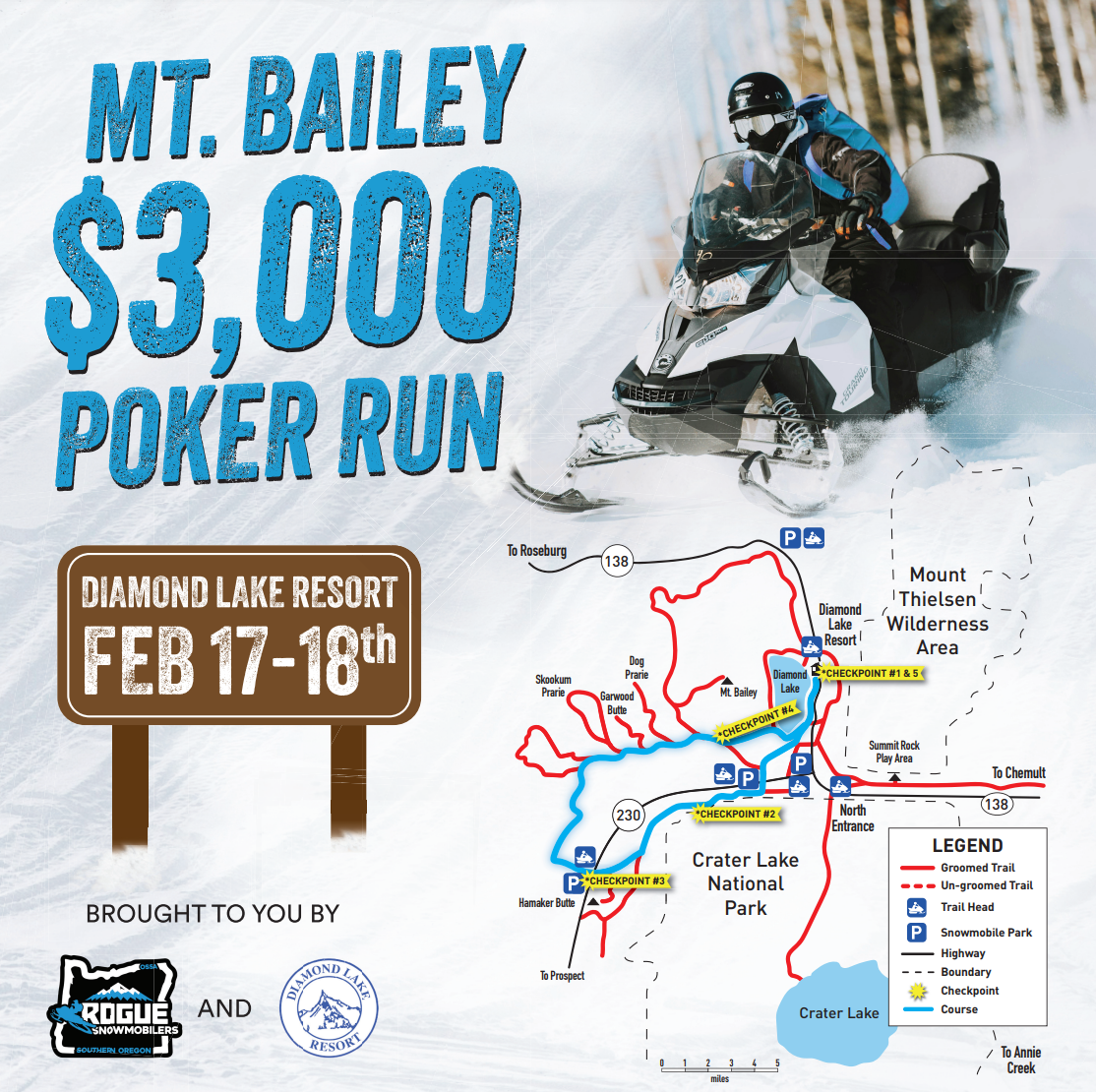 Mt. Bailey $3000 Poker Run — Rogue Snowmobilers - Southern Oregon