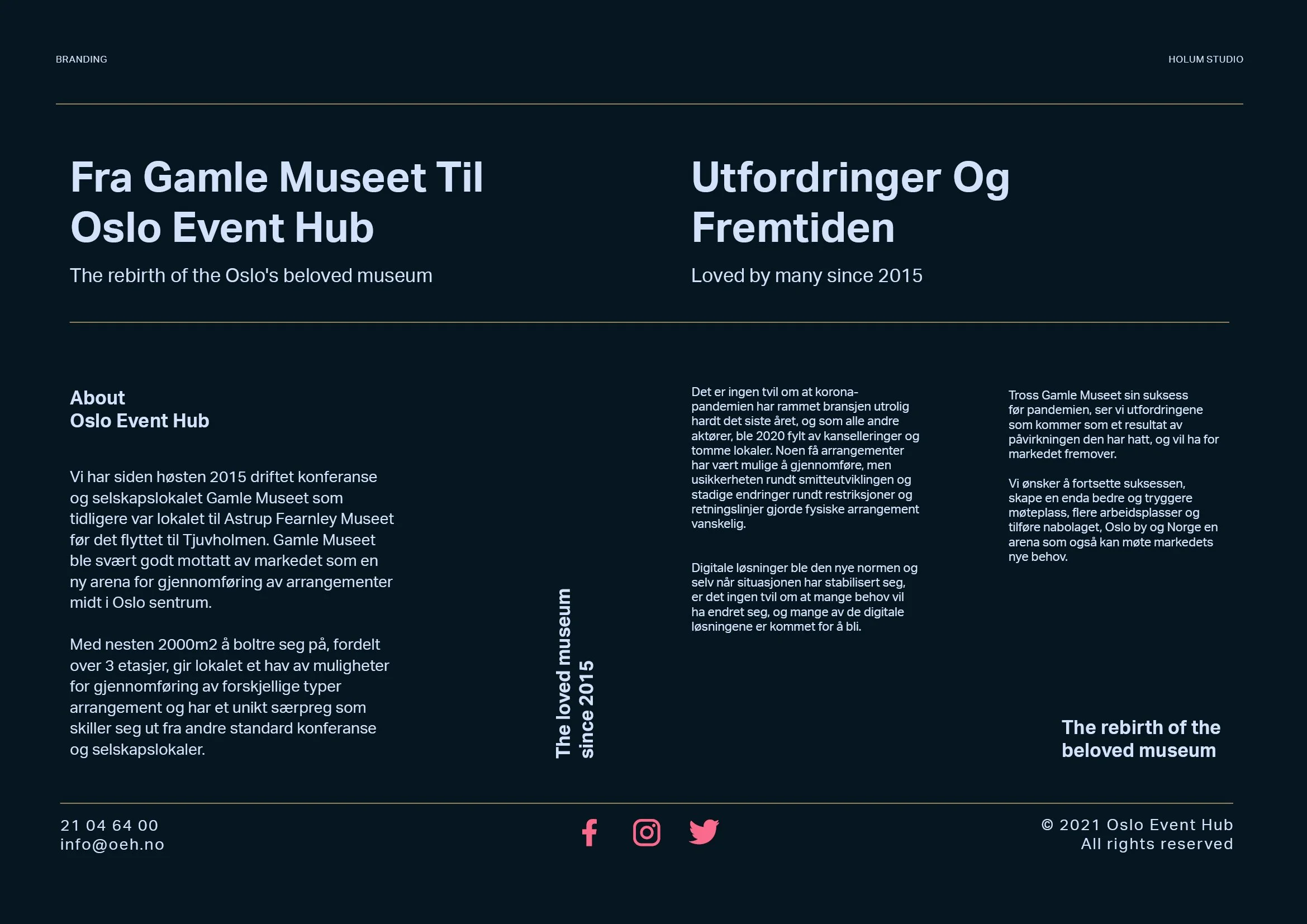 Oslo Event Hub — Holum Studio