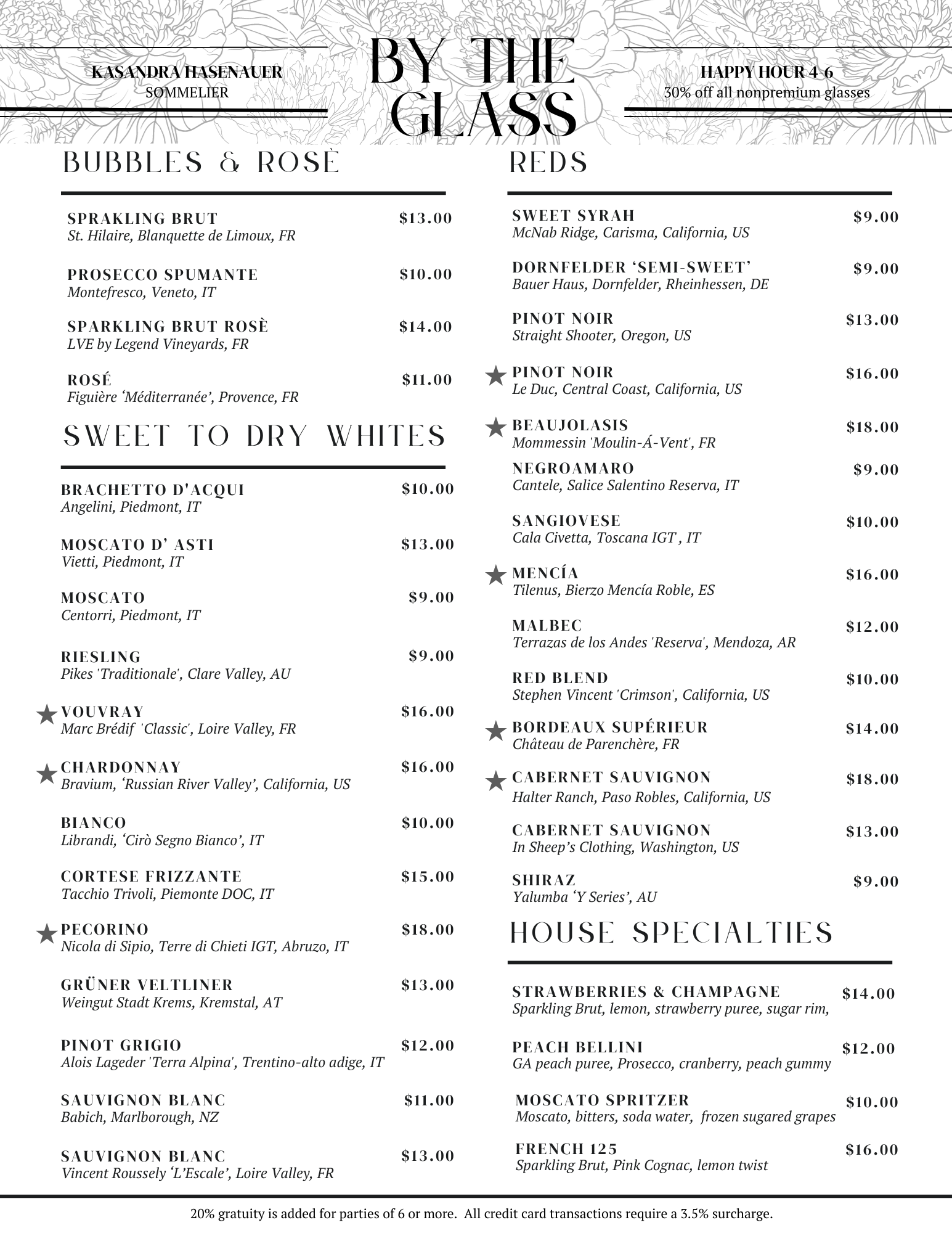 Menus — The Southern Cellar