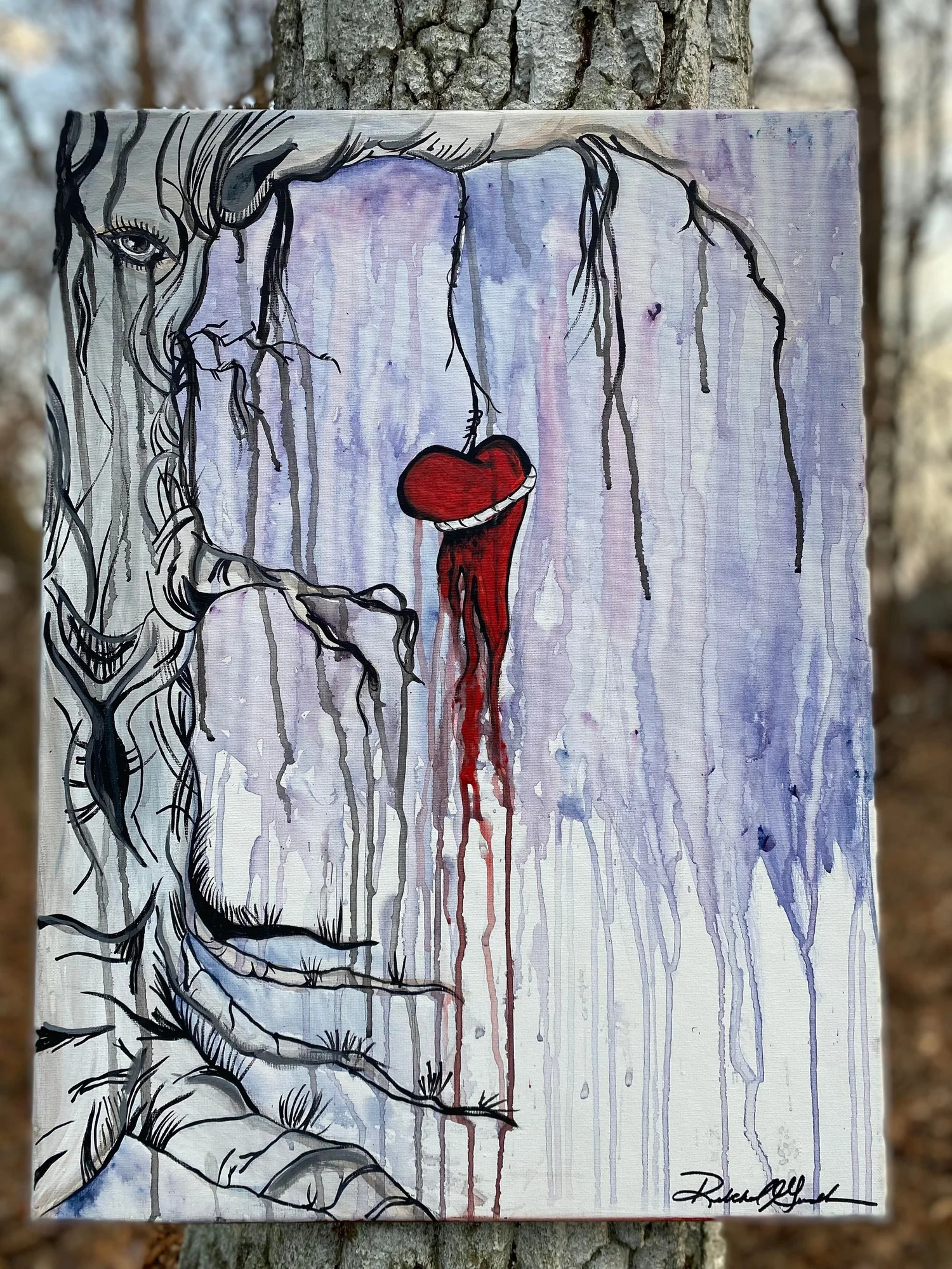 Broken Bleeding Heart Drawing