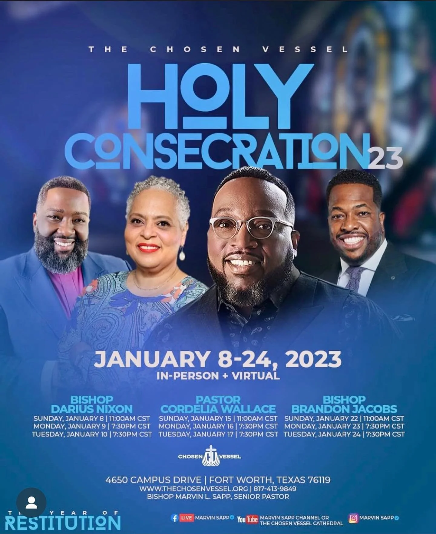 The Chosen Vessel’s 2023 Holy Consecration Conference — Darius Nixon