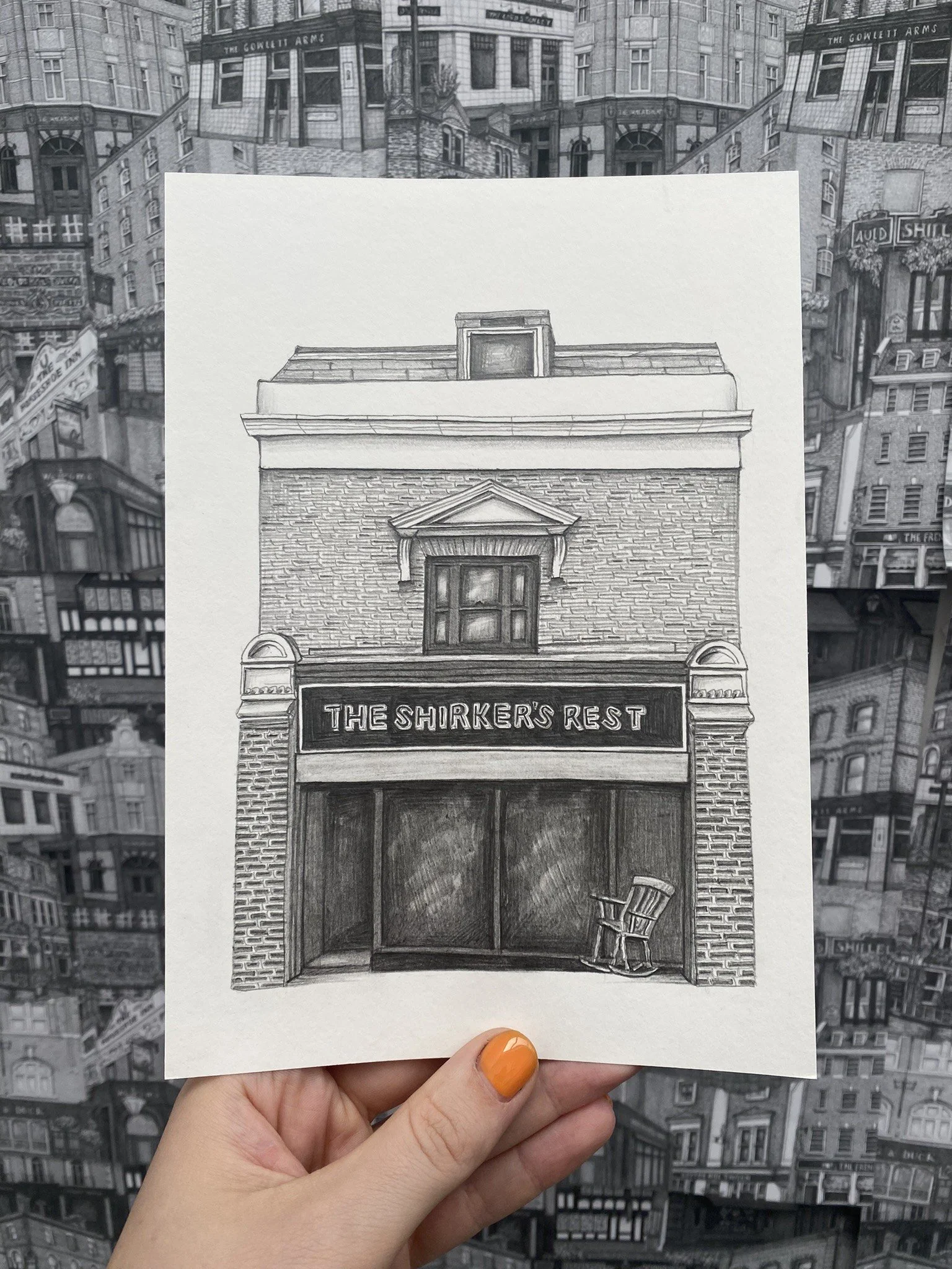 Clock House Pub Print - SE22 — Lydia Wood Drawings