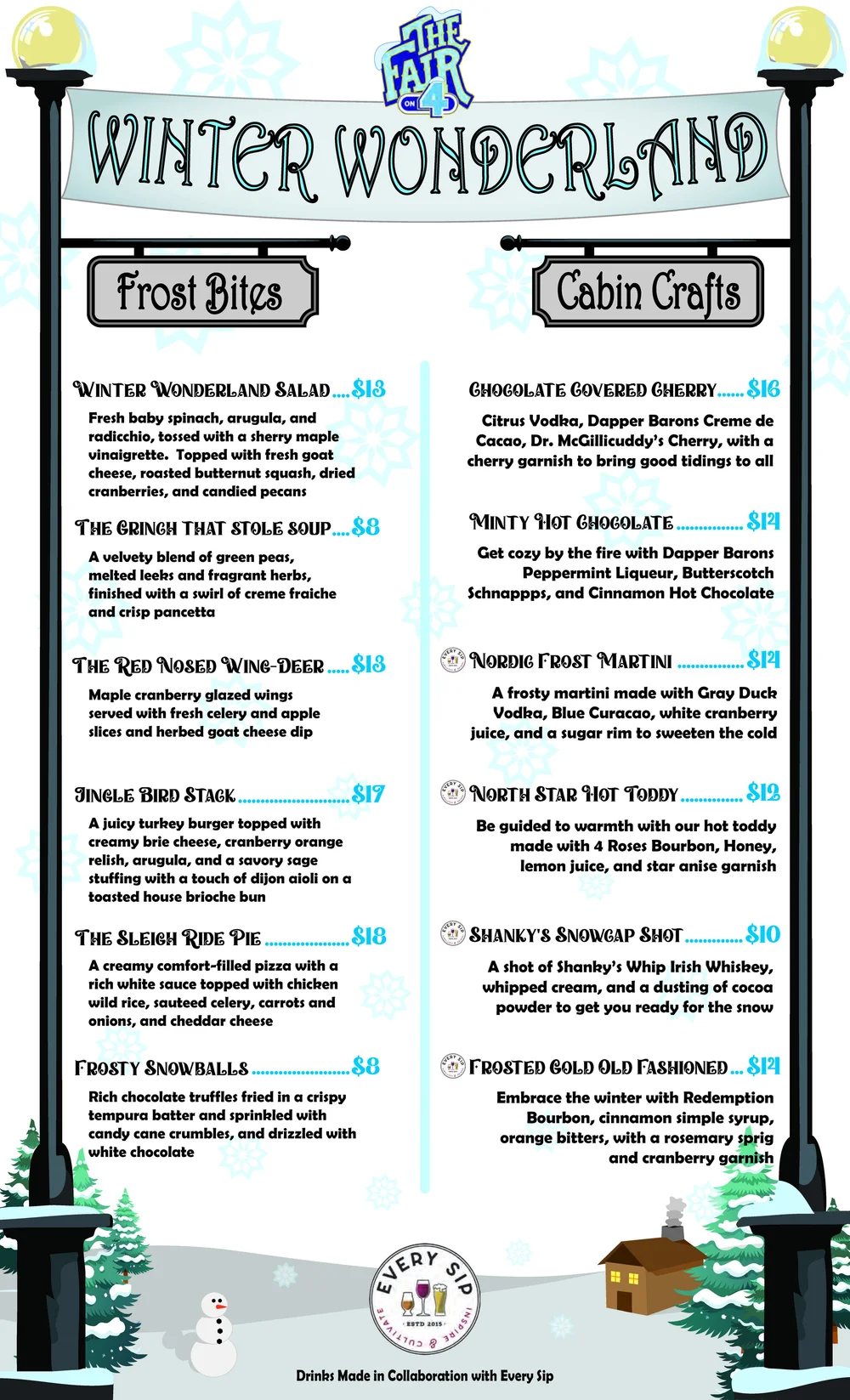 Winter Wonderland Menu — The Fair on 4 | Minnesota's Best Axe Throwing ...