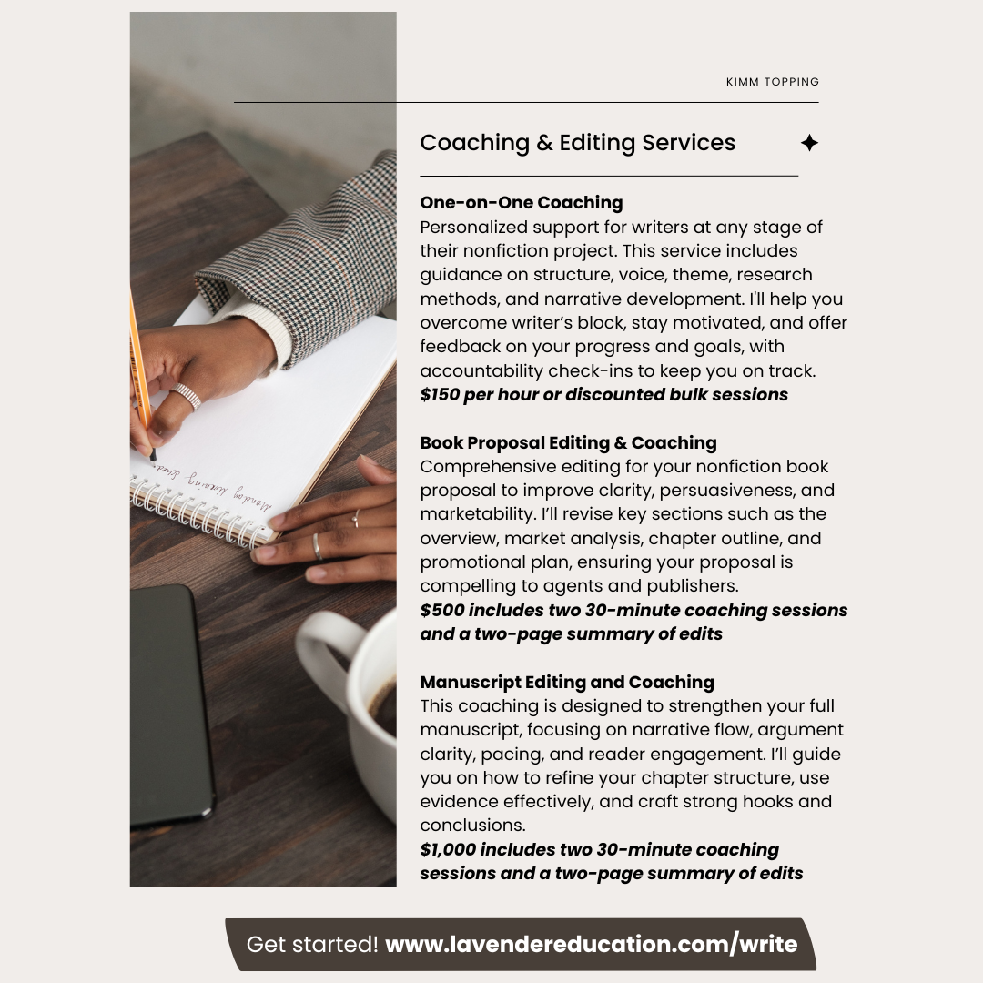 Nonfiction Proposal Coaching and Editing — Lavender Education