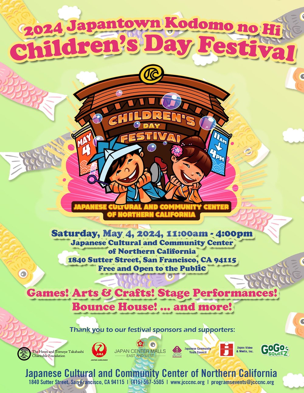 JCCCNC's Kodomo no Hi Children’s Day Festival 2024 — Japantown Cultural ...